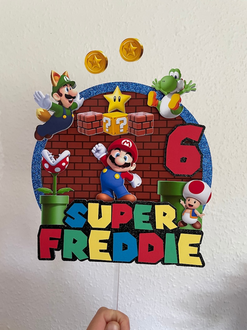 Super Mario Bros Cake Topper | Handmade Mario Bros Cake Topper | Party ...