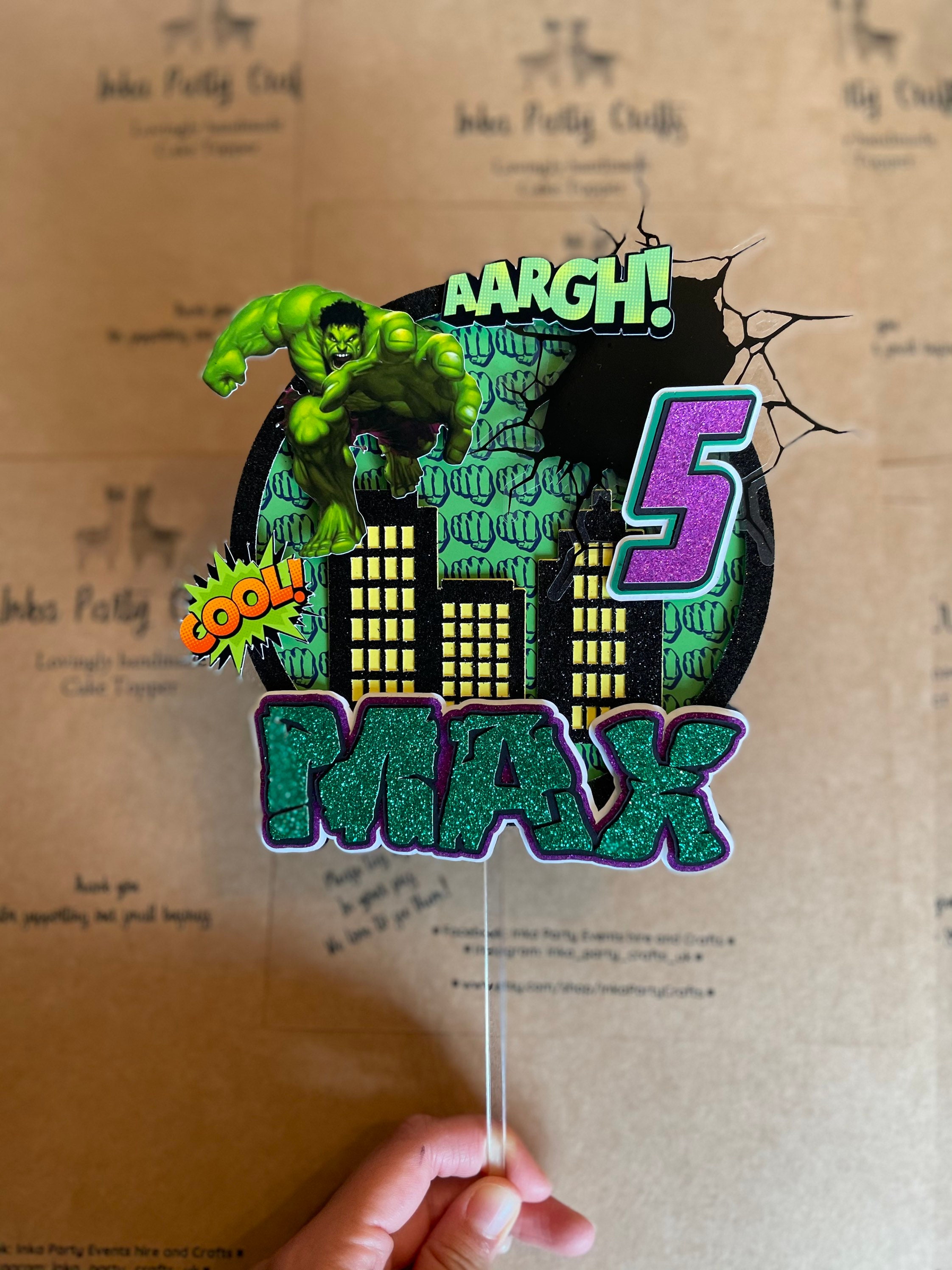 3D Incredible Hulk Cake Topper Hulk Smash Personalised | Etsy UK