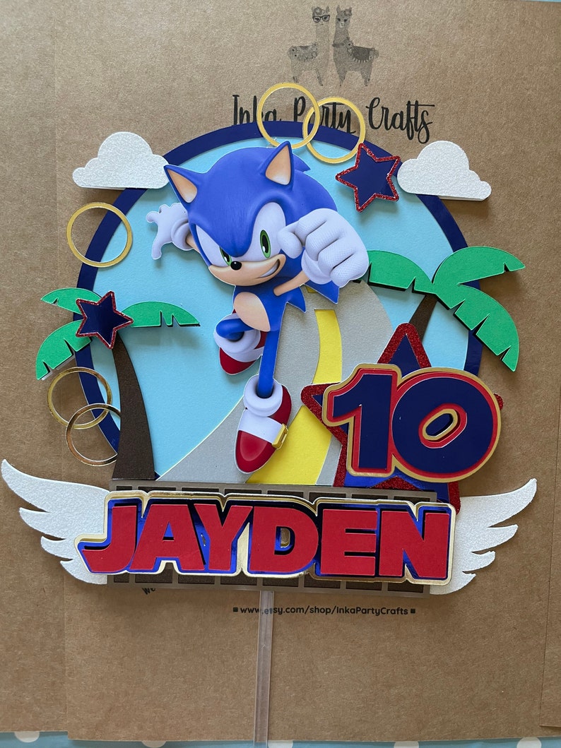 Sonic the Hedgehog Inspired Cake Topper | 3D Sonic Cake Topper | Sonic ...