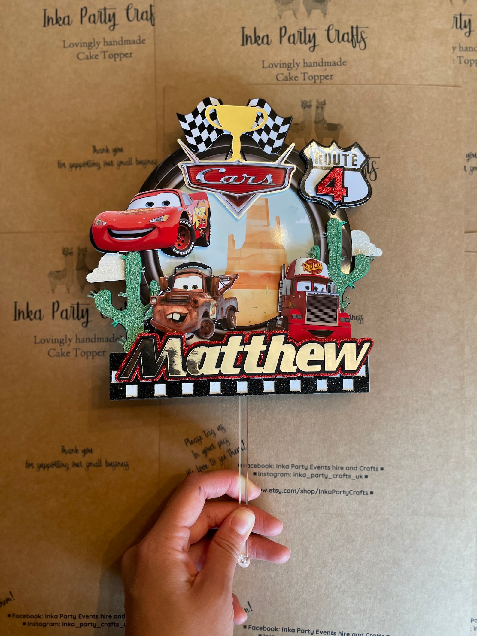 Cars Inspired Cake Topper Cars Movie Handmade Cake Topper - Etsy UK