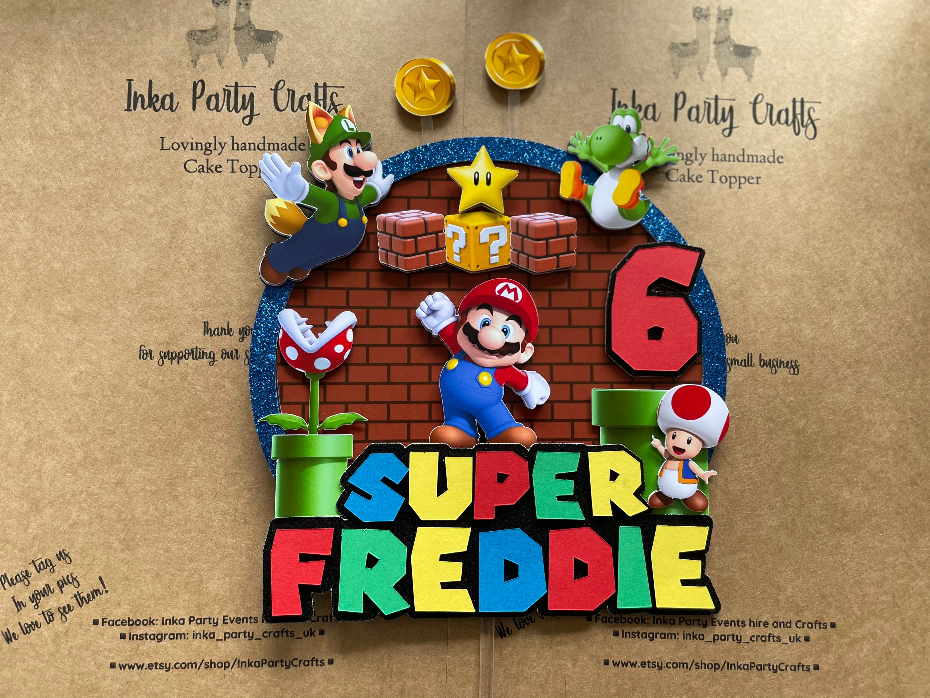Super Mario Bros Cake Topper | Handmade Mario Bros Cake Topper | Party ...