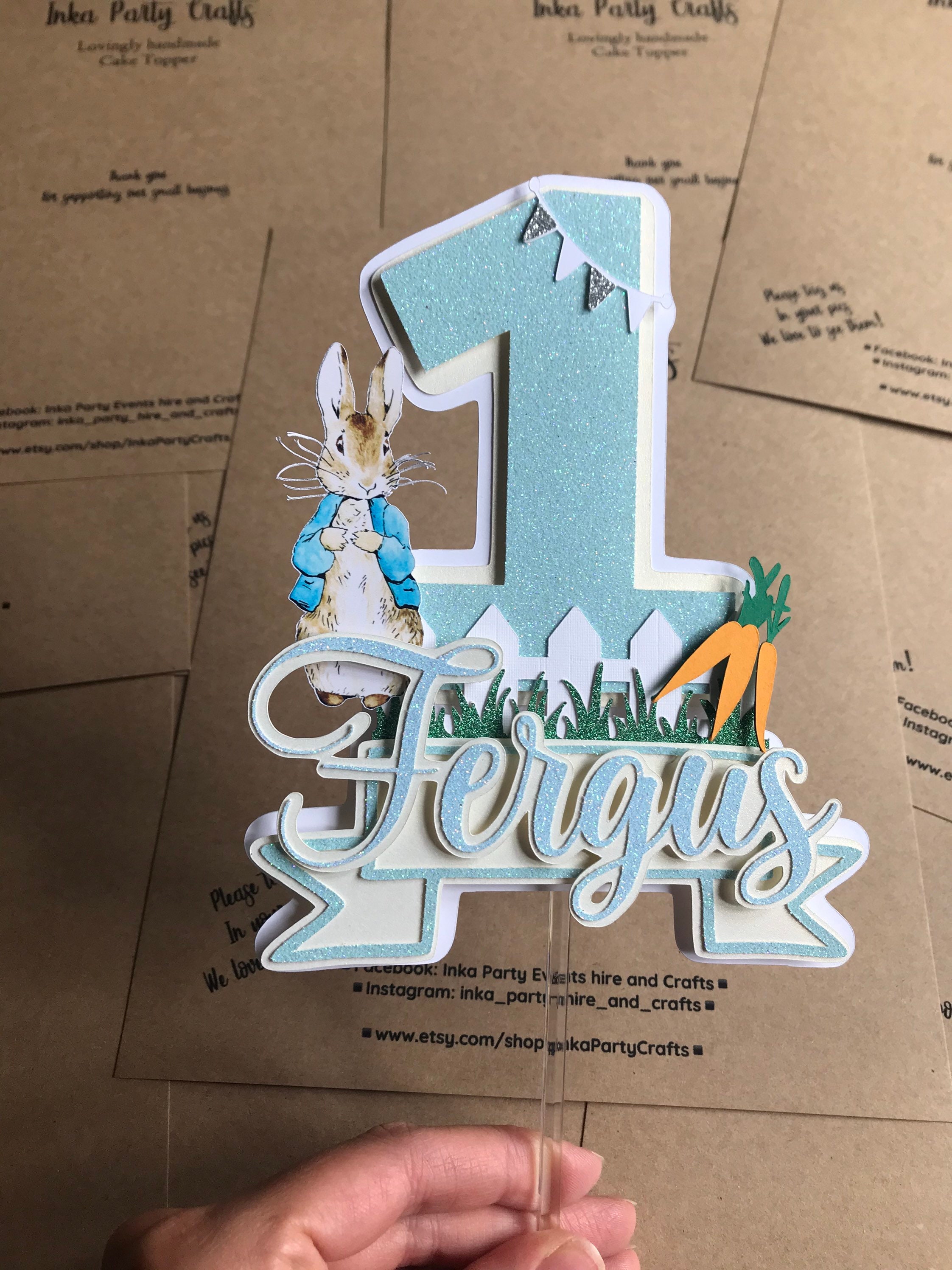 Handmade Peter Rabbit Inspired Cake Topper Peter Rabbit - Etsy UK