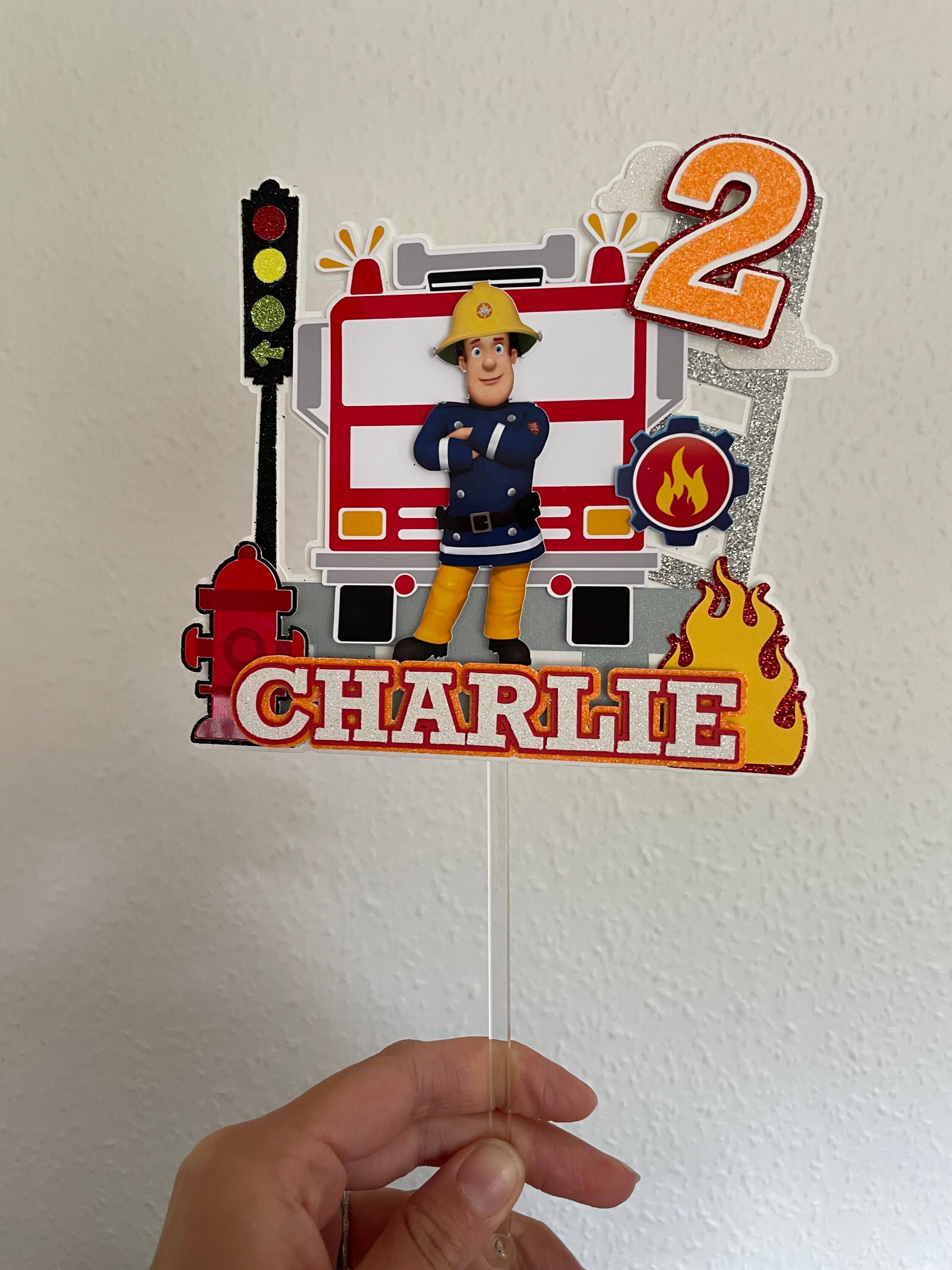 Fireman Inspired Cake Topper Handmade Personalised Cake | Etsy UK