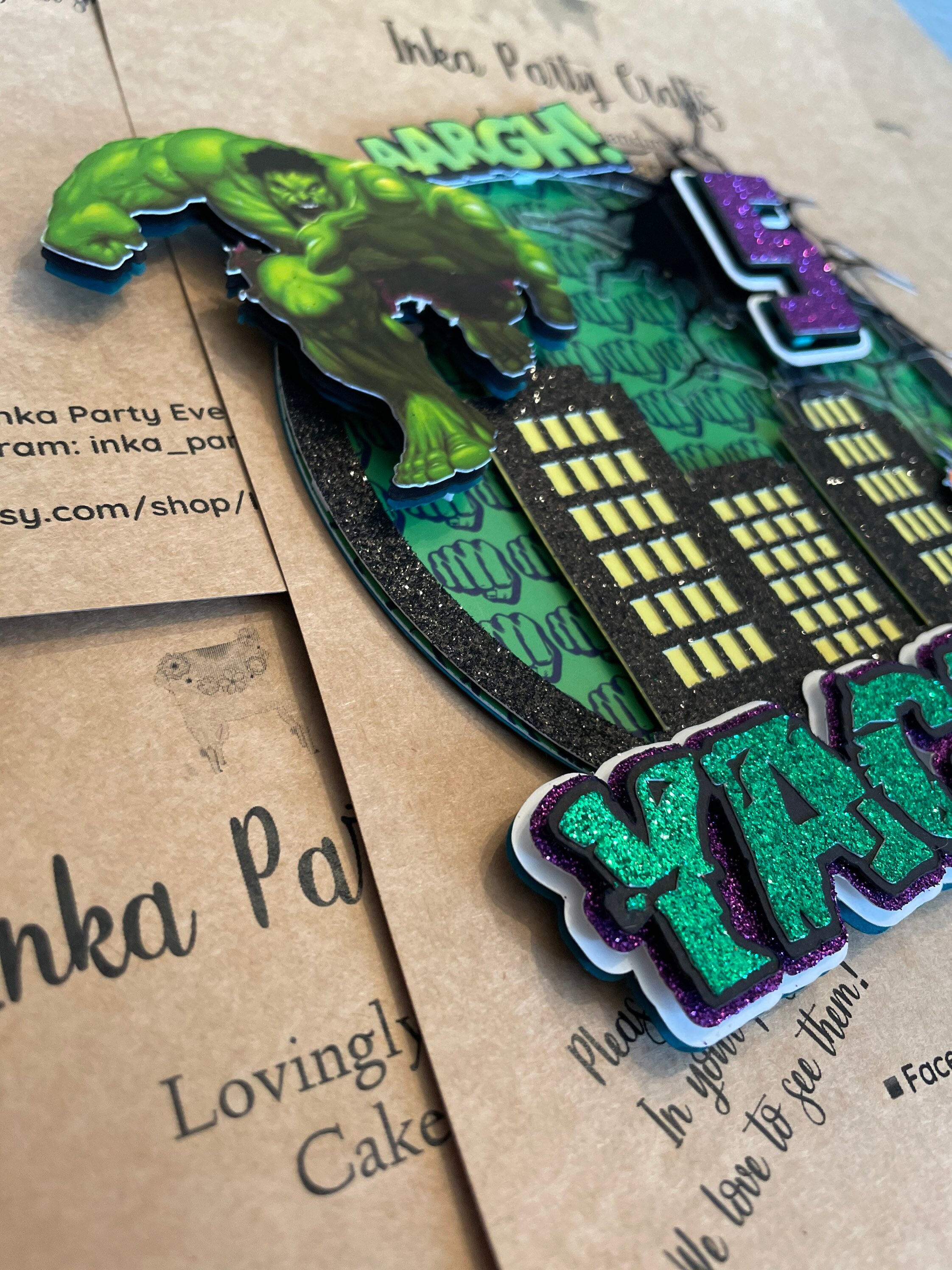 3D Incredible Hulk Cake Topper | Hulk Smash | Personalised Handmade ...