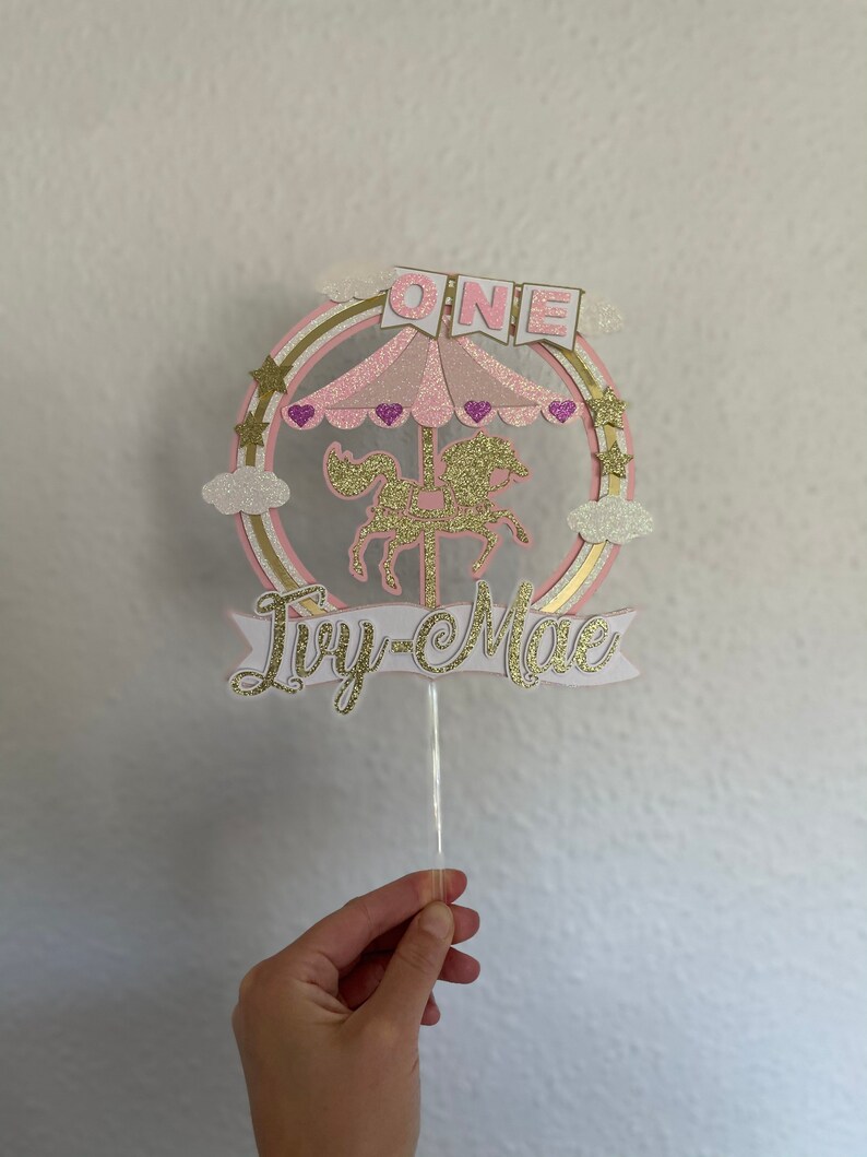 Carousel Cake Topper | Handmade 3D | First Birthday | Personalised | 3D ...