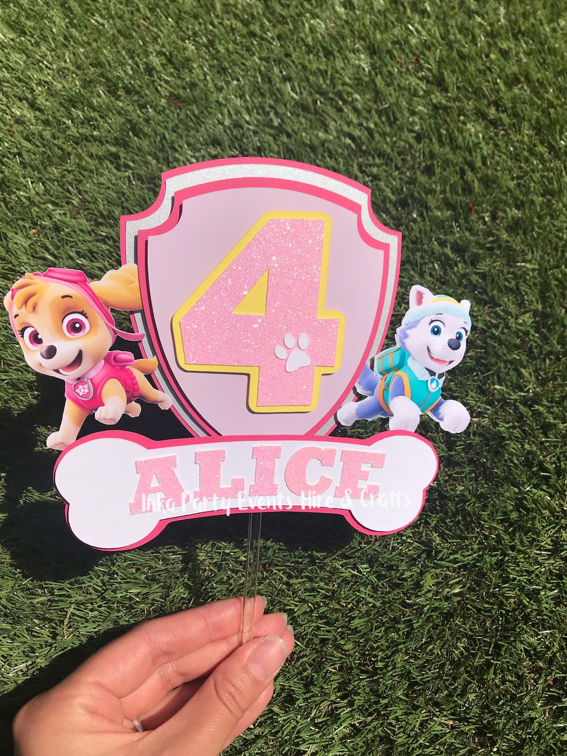 Paw Patrol Inspired Cake Topper Pink Paw Patrol Cake Topper | Etsy