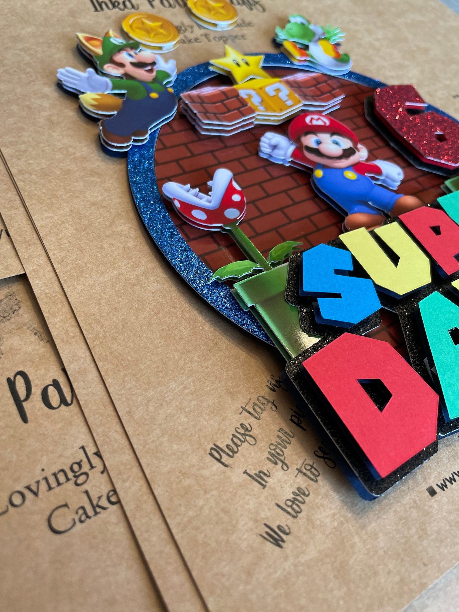 Super Mario Bros Cake Topper Handmade Mario Bros Cake Topper - Etsy