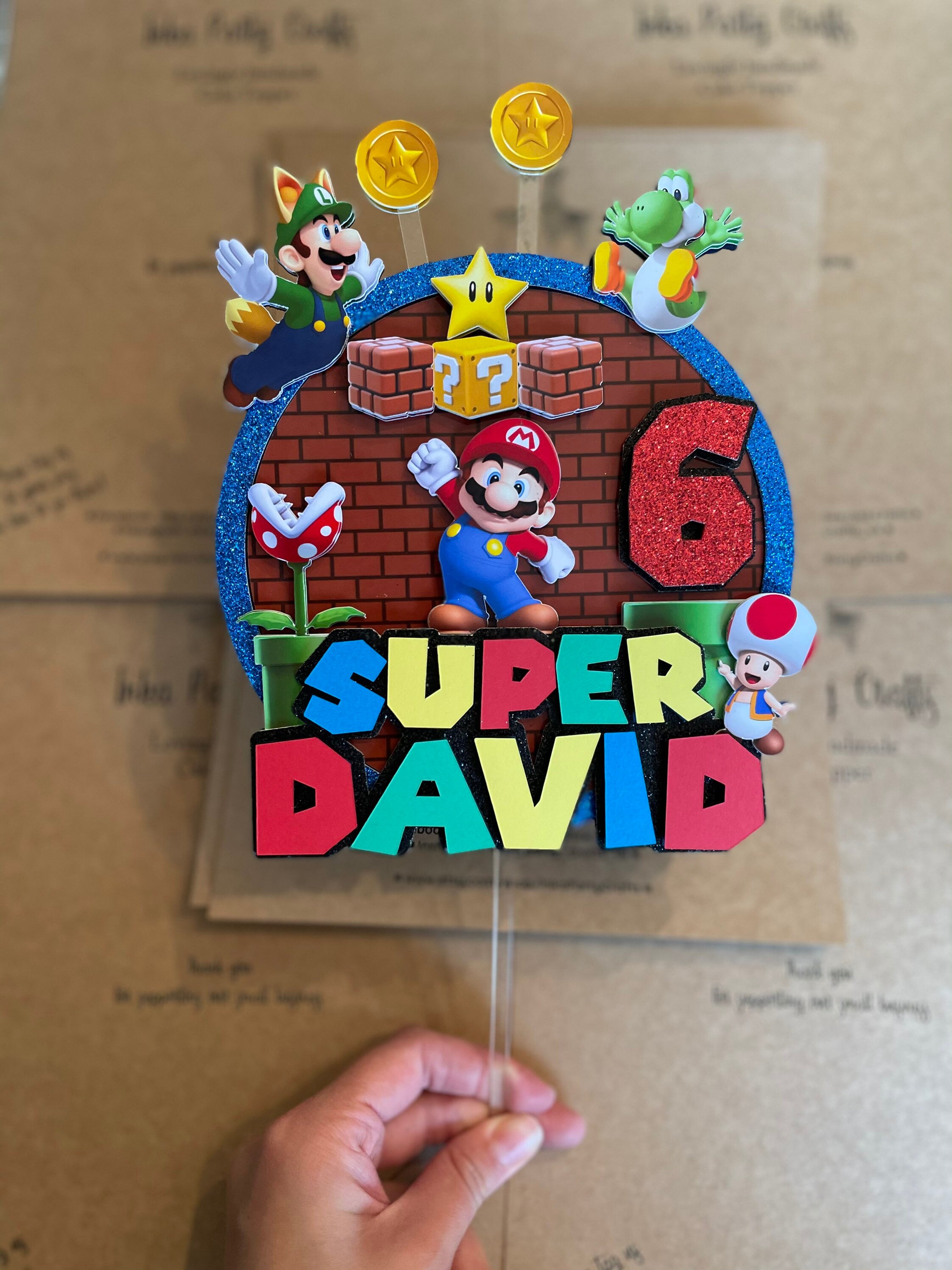 Super Mario Bros Cake Topper Handmade Mario Bros Cake Topper - Etsy UK
