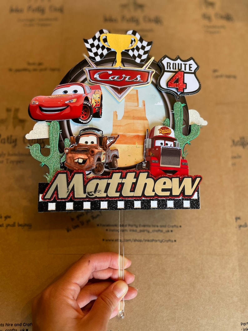 Cars Inspired Cake Topper Cars Movie Handmade Cake Topper - Etsy