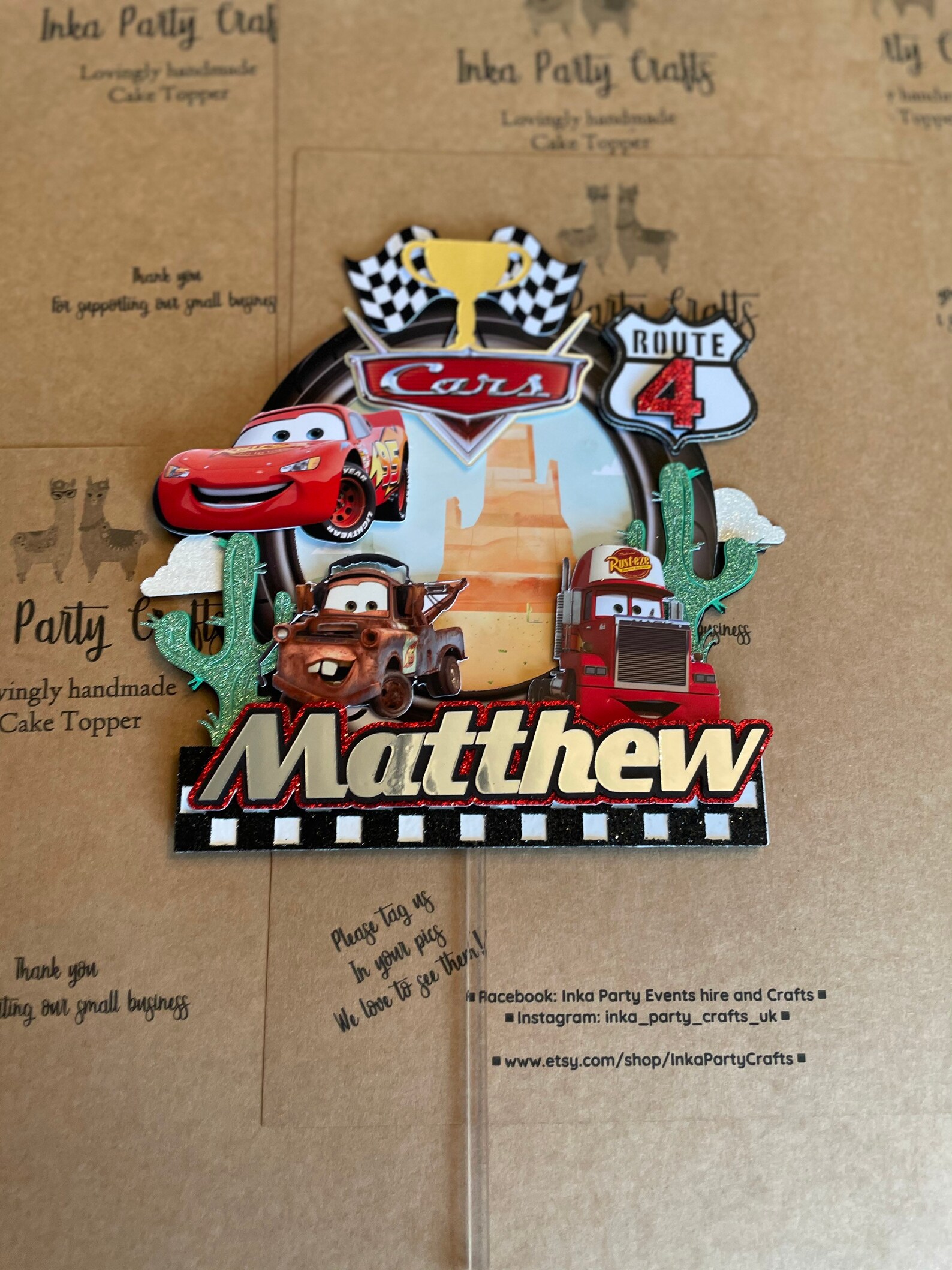 Cars inspired cake topper Cars movie Handmade cake topper | Etsy