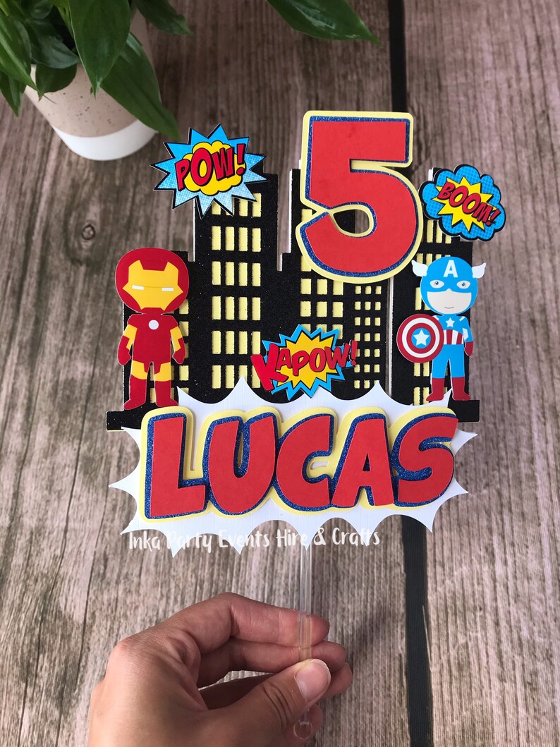 3D Super Heroes Cake Topper Avengers Personalised Handmade | Etsy UK