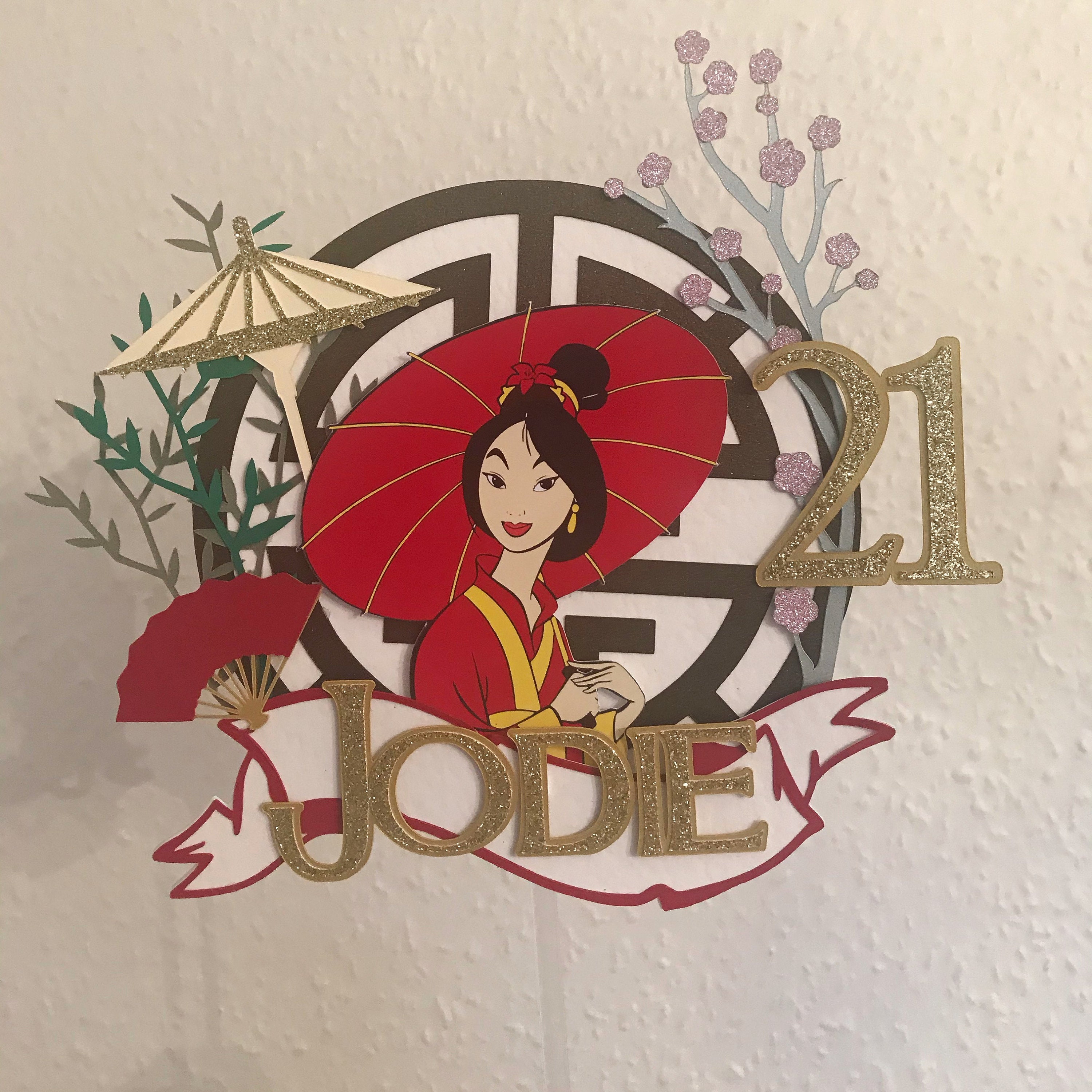 Handmade Disney Princess Cake Topper Mulan Cake Decor | Etsy