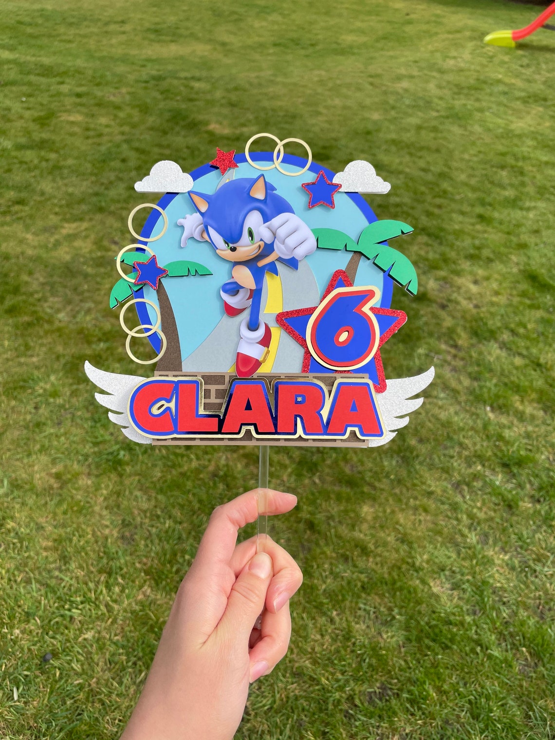 Sonic the Hedgehog Inspired Cake Topper | 3D Sonic Cake Topper | Sonic ...