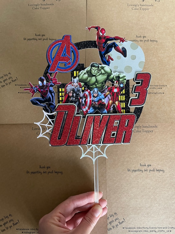 3D Super Heroes Cake topper Avengers Personalised Handmade | Etsy