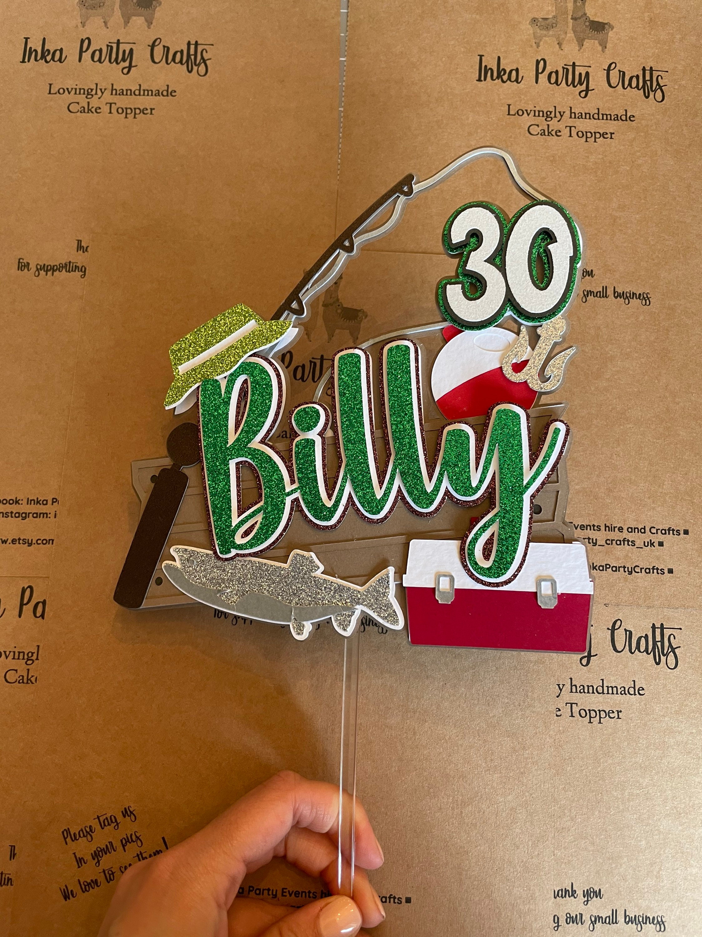 Fishing Inspired Cake Topper Handmade Personalised Cake - Etsy
