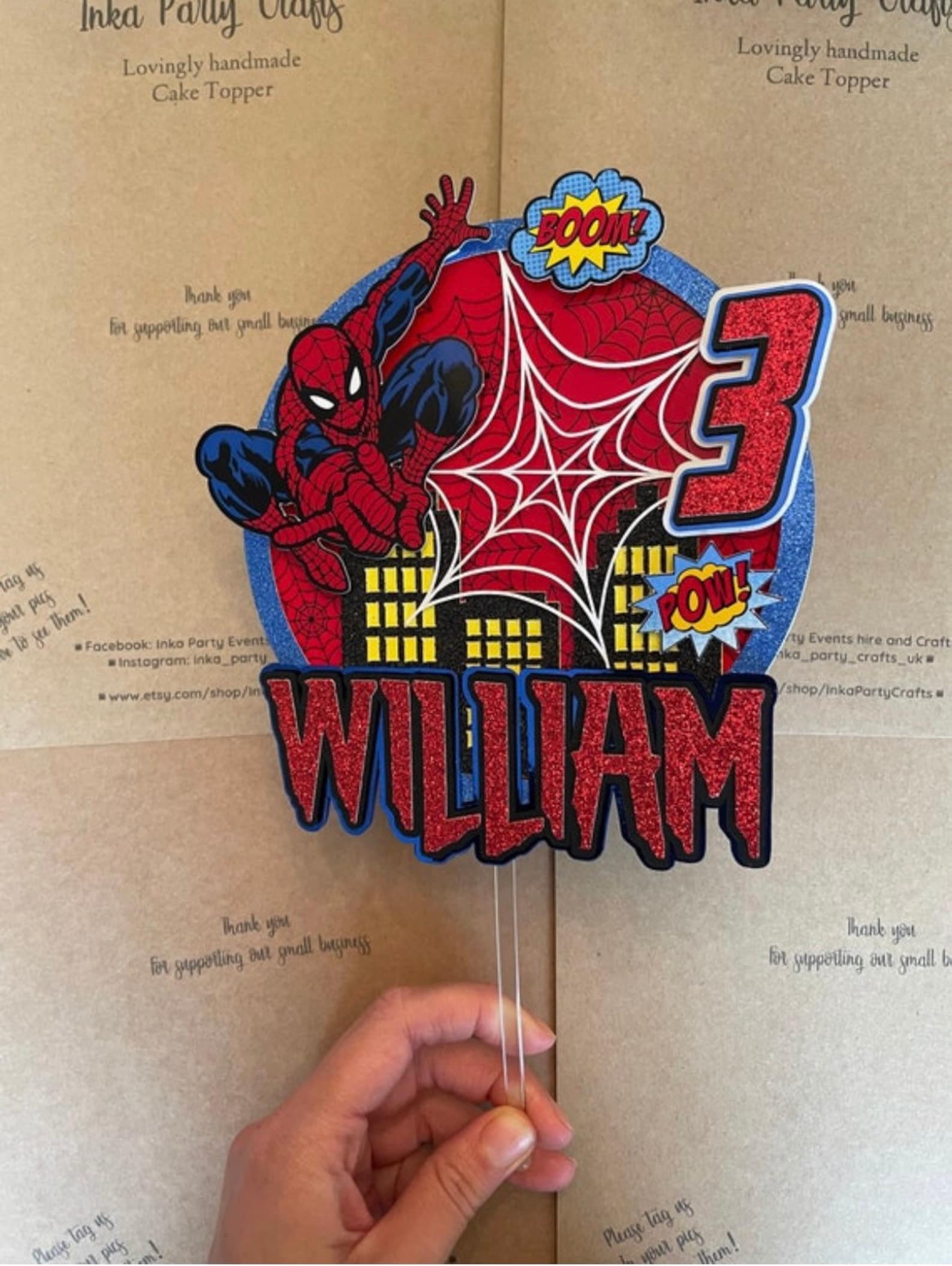 3D Spider Man Cake Topper | Spider-man | Personalised Handmade ...