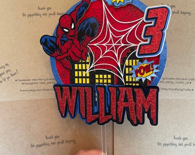 3D Spider Man Cake Topper | Spider-man | Personalised Handmade ...