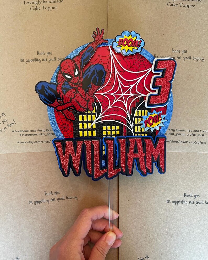 3D Spider Man Cake topper Spider-Man Personalised | Etsy