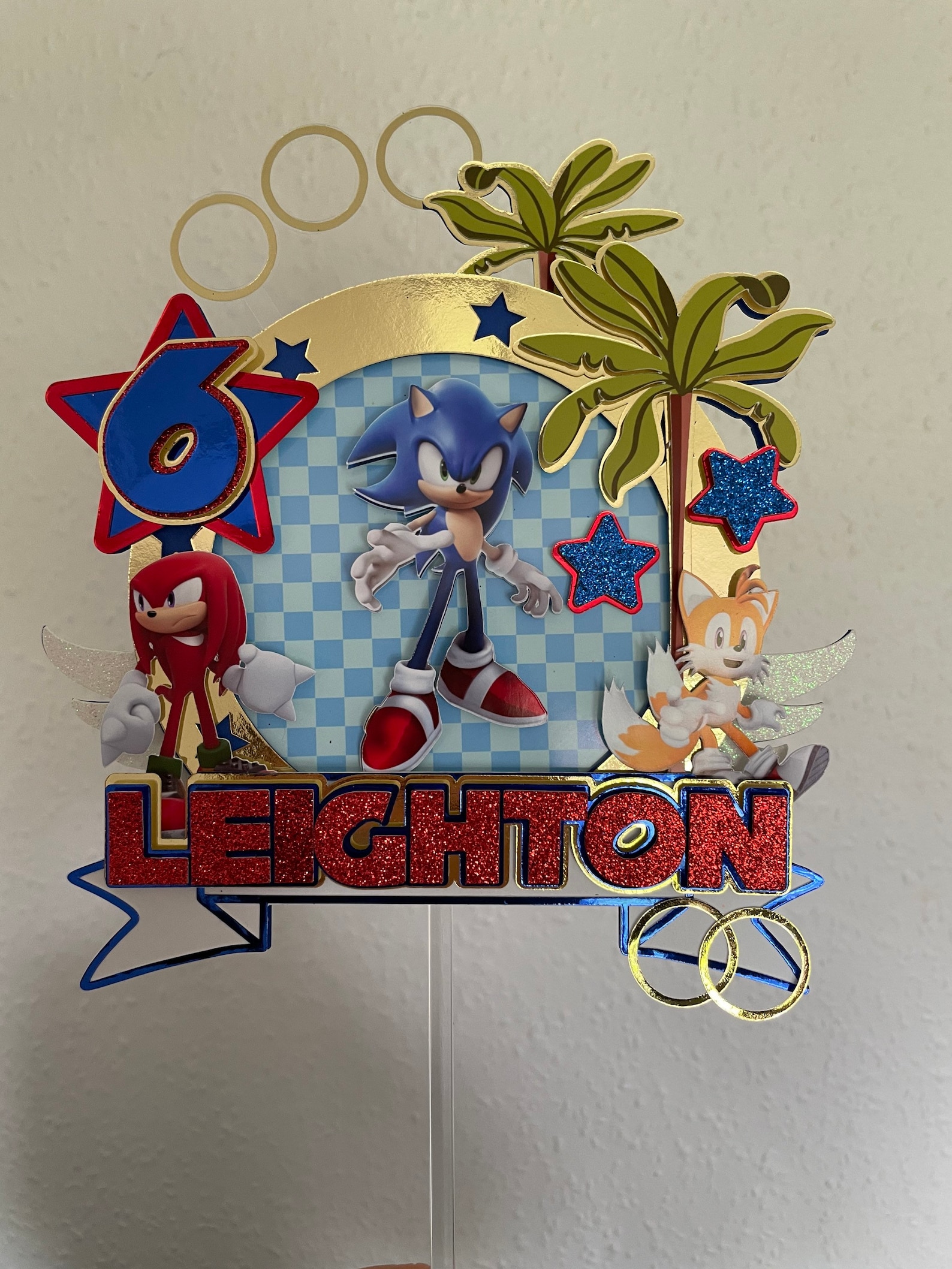 Sonic Hedgehog Inspired Cake Topper | 3D Sonic Cake Topper | Sonic ...