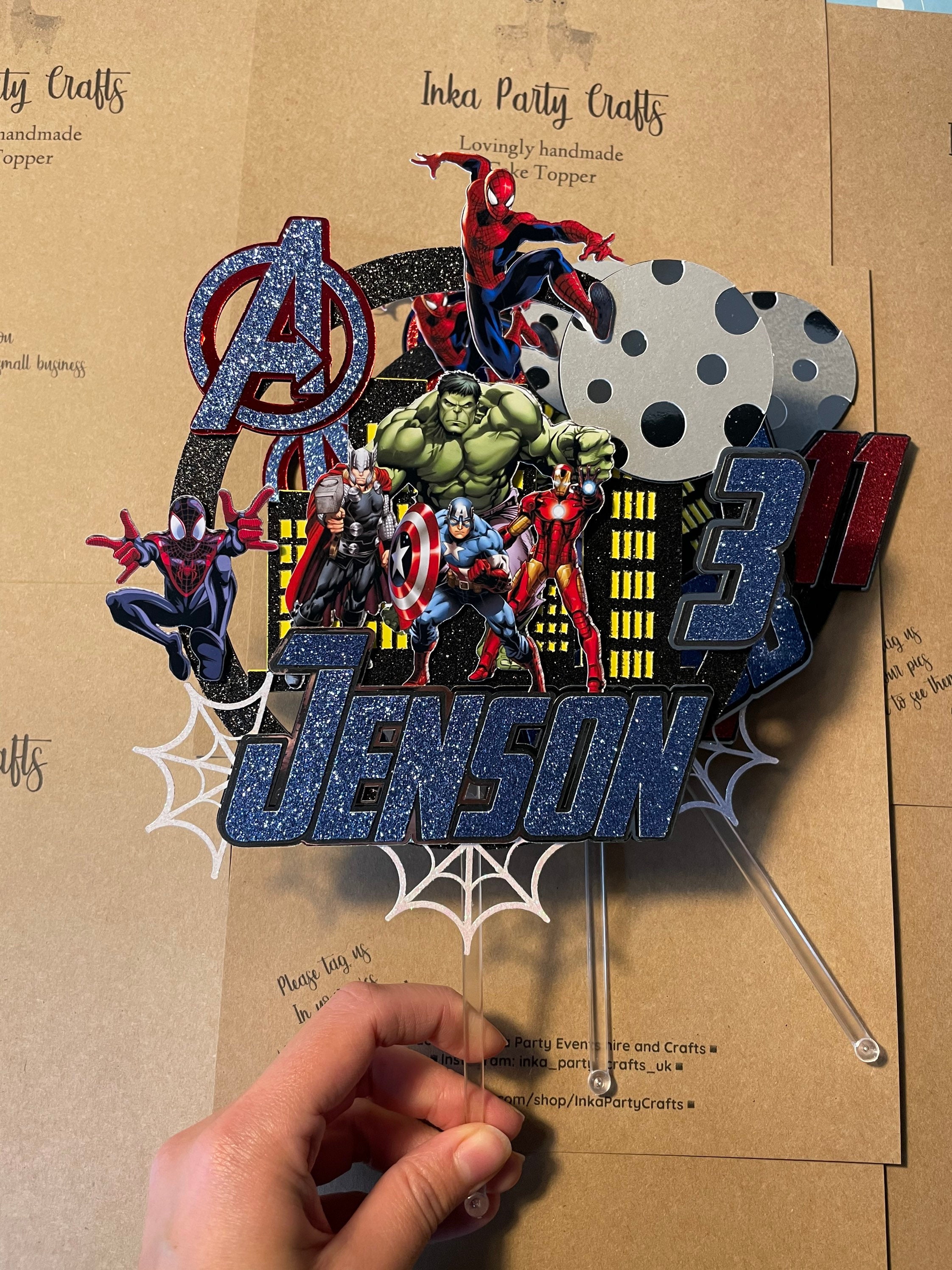 3D Super Heroes Cake Topper Avengers Personalised Handmade - Etsy UK