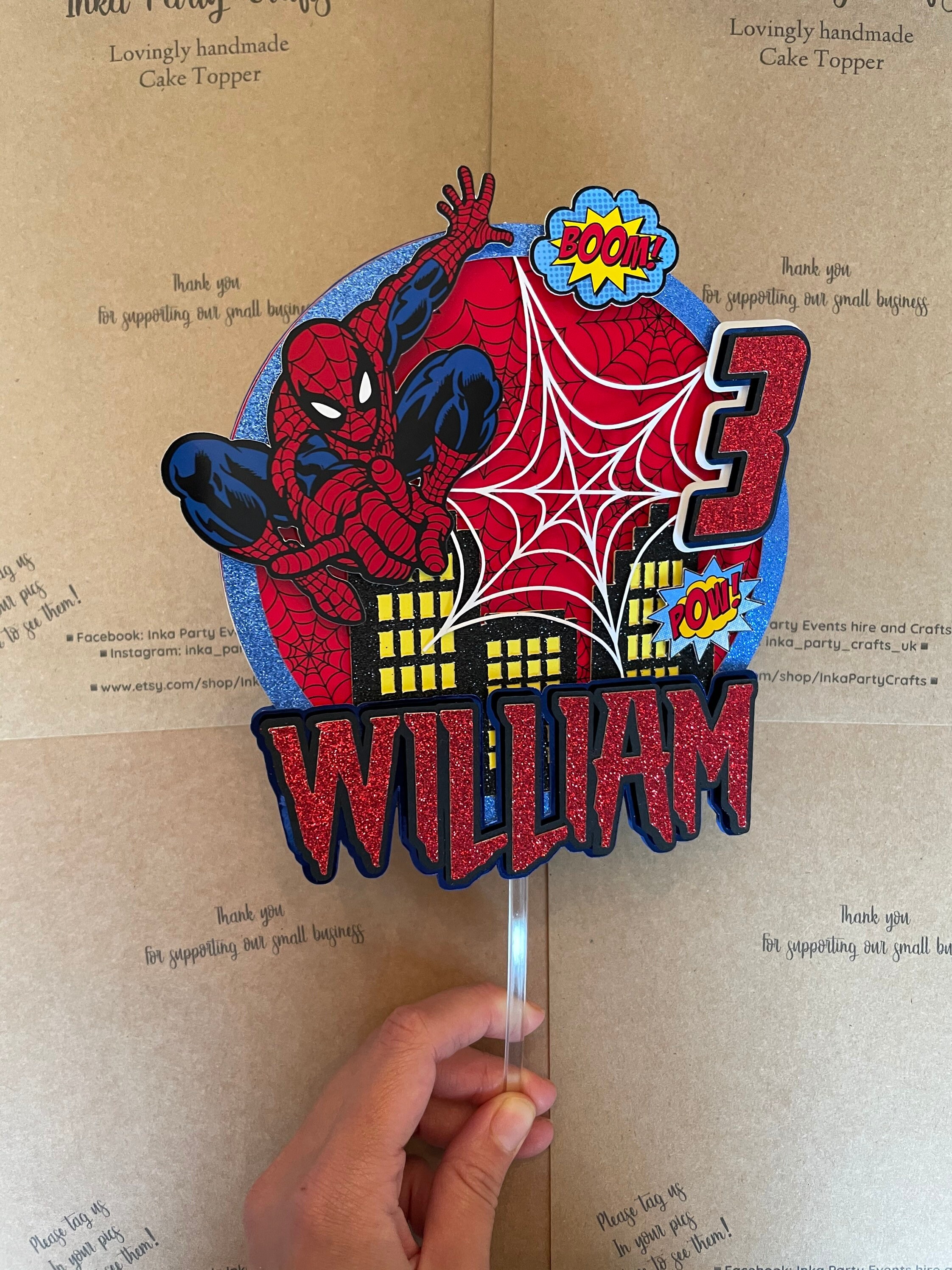 3D Spider Man Cake topper Spider-Man Personalised | Etsy