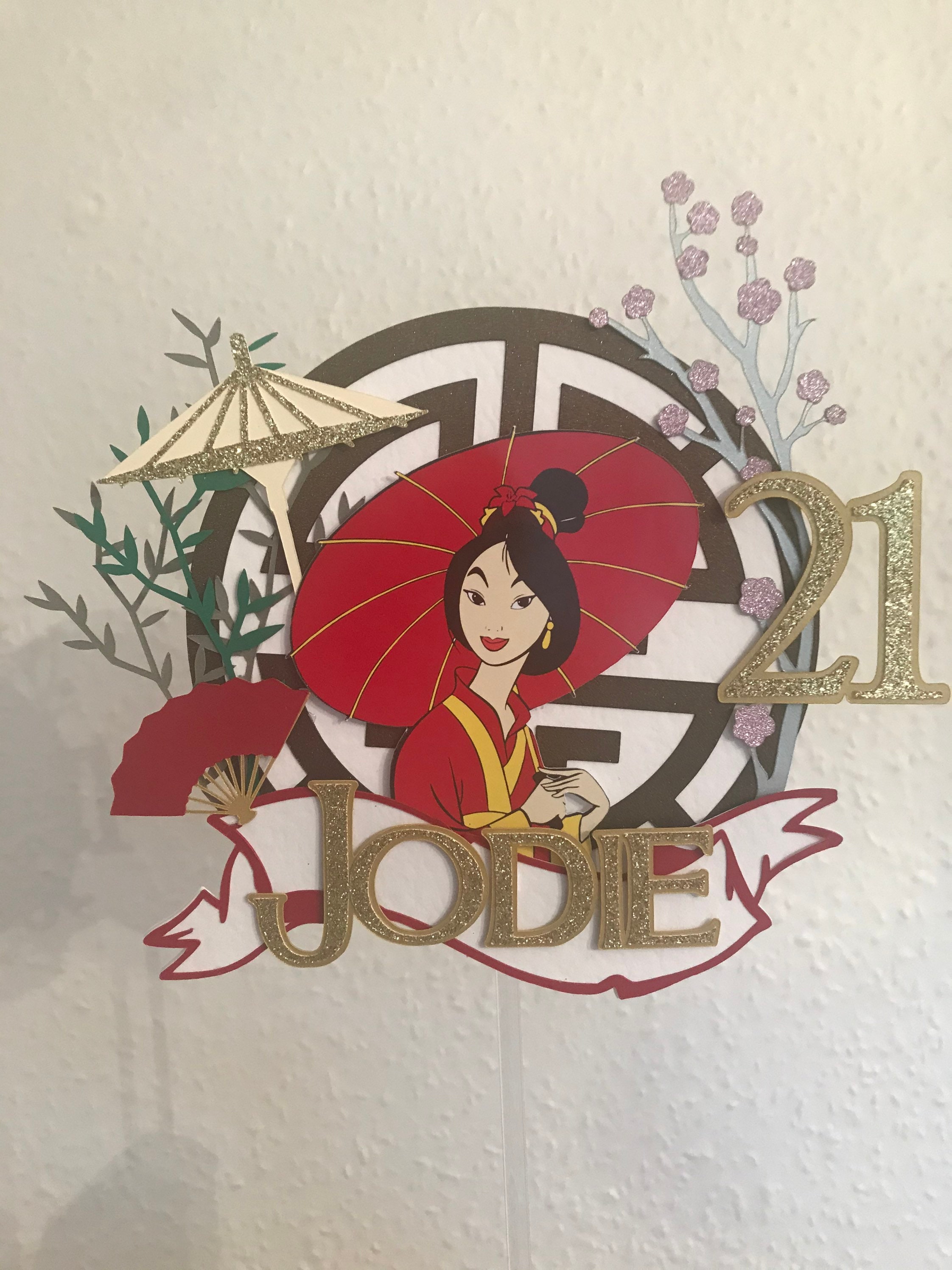 Handmade Disney Princess Cake Topper Mulan Cake Decor | Etsy