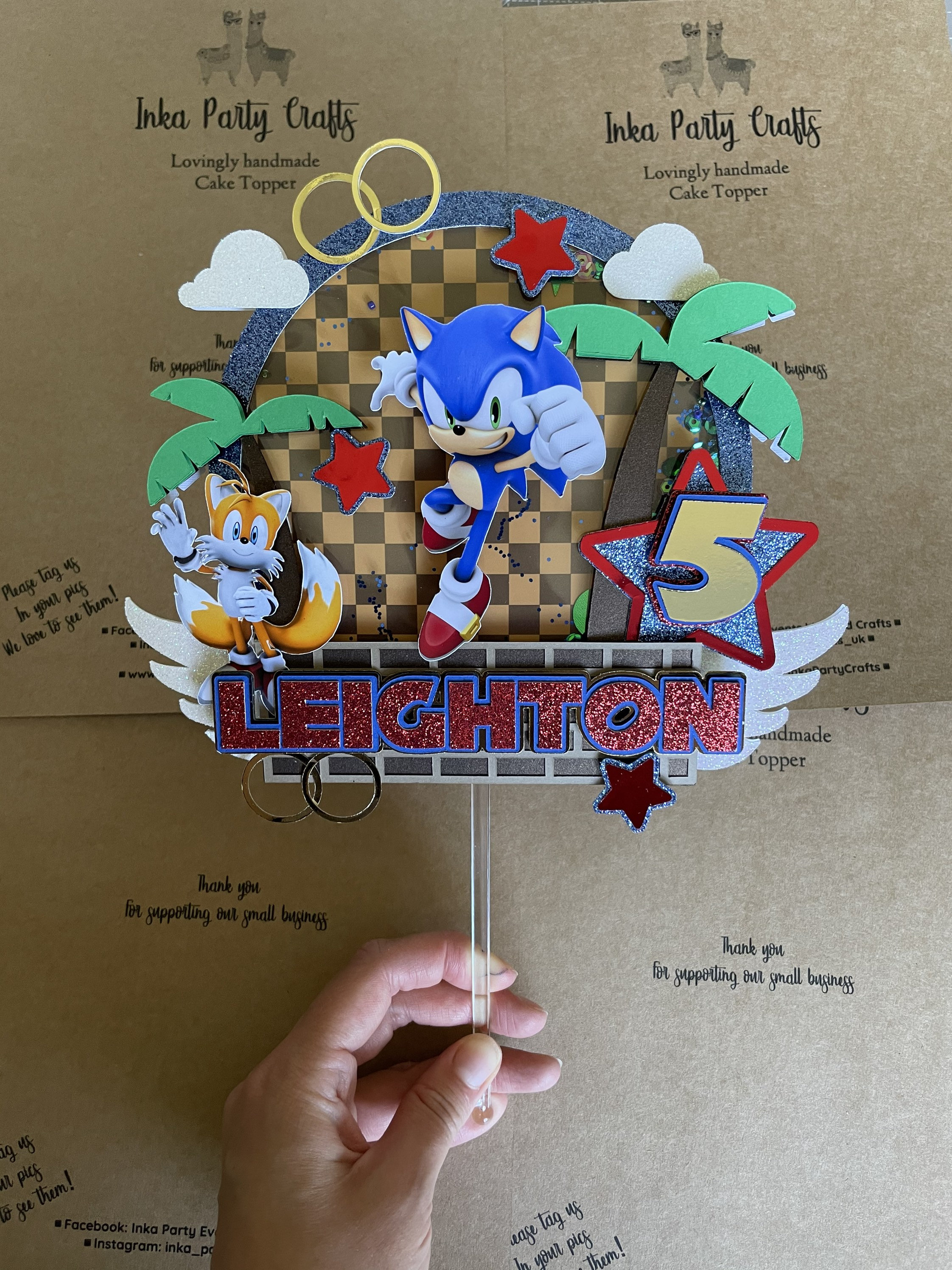 Sonic the Hedgehog Inspired Shaker Cake Topper | 3D Sonic Cake Topper ...