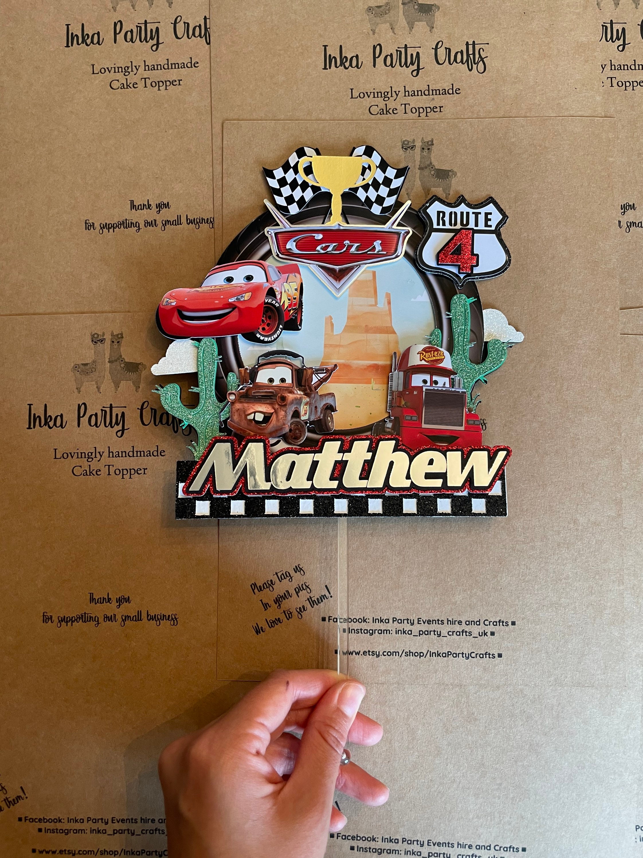 Cars Inspired Cake Topper Cars Movie Handmade Cake Topper - Etsy UK