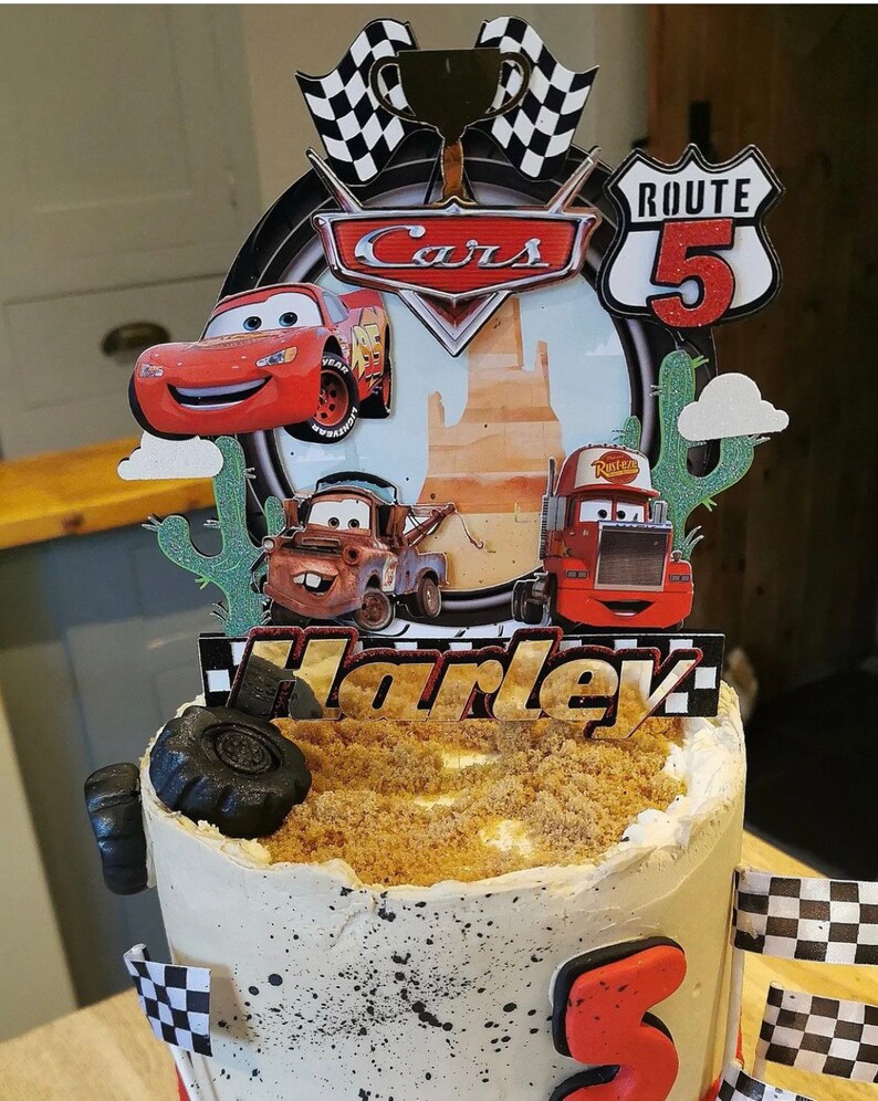 Cars Inspired Cake Topper Cars Movie Handmade Cake Topper - Etsy