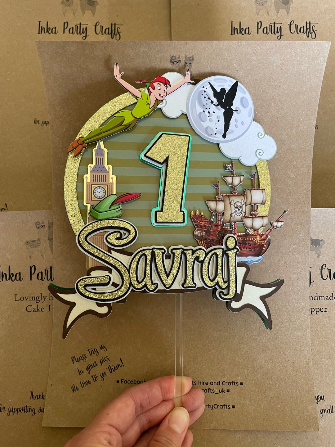 Neverland Cake Topper | Handmade Peter Pan Decoration | Personalised ...