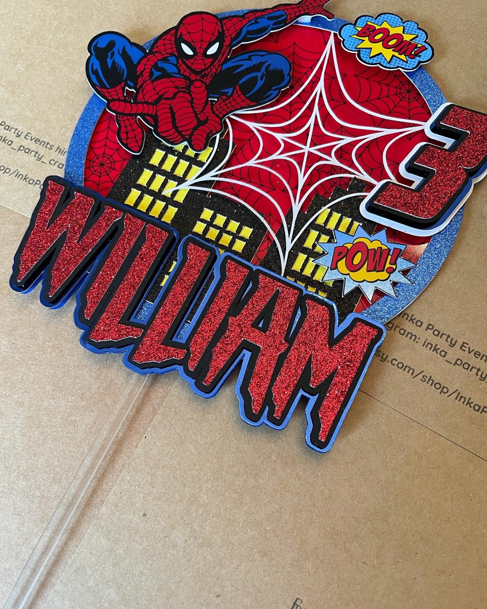 3D Spider Man Cake topper Spider-Man Personalised | Etsy