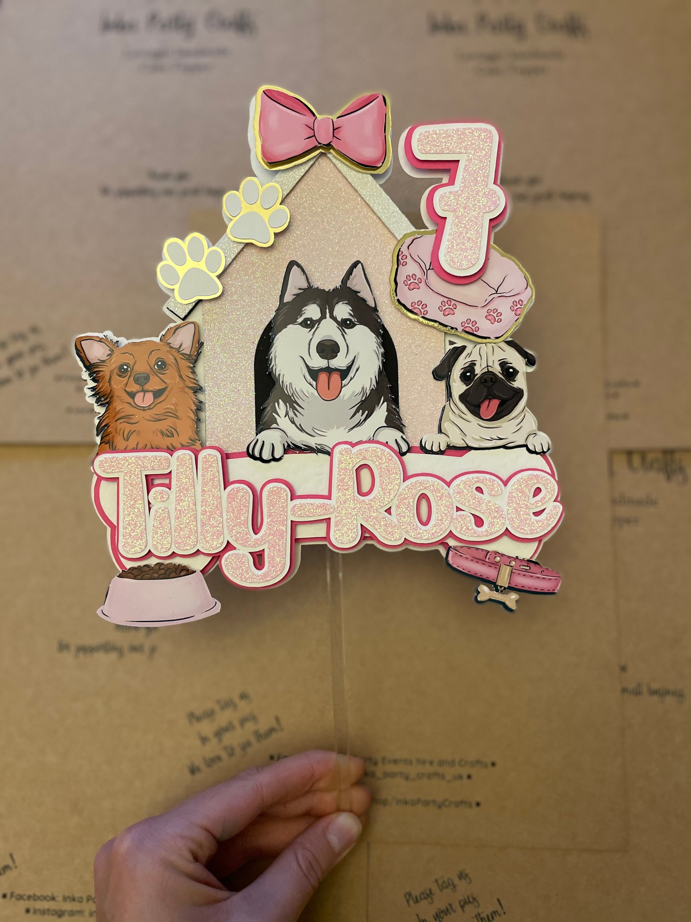 Cute Dogs Cake Topper Pups Cake Topper Personalised Dog - Etsy