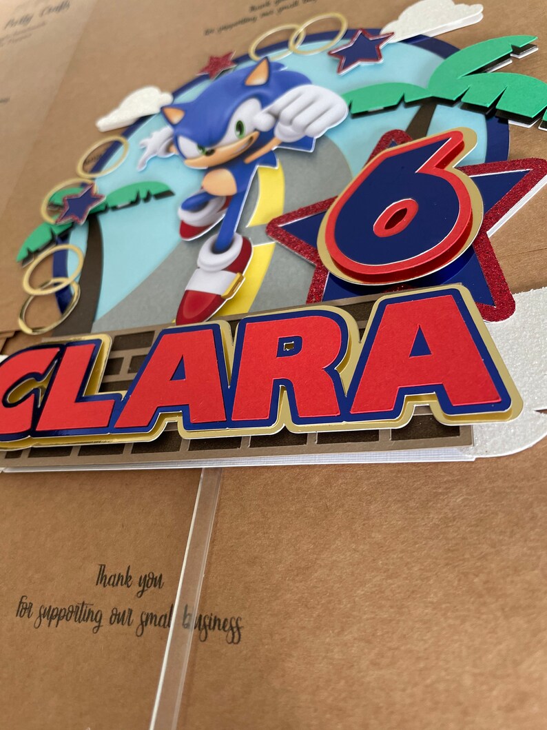 Sonic the Hedgehog Inspired Cake Topper | 3D Sonic Cake Topper | Sonic ...