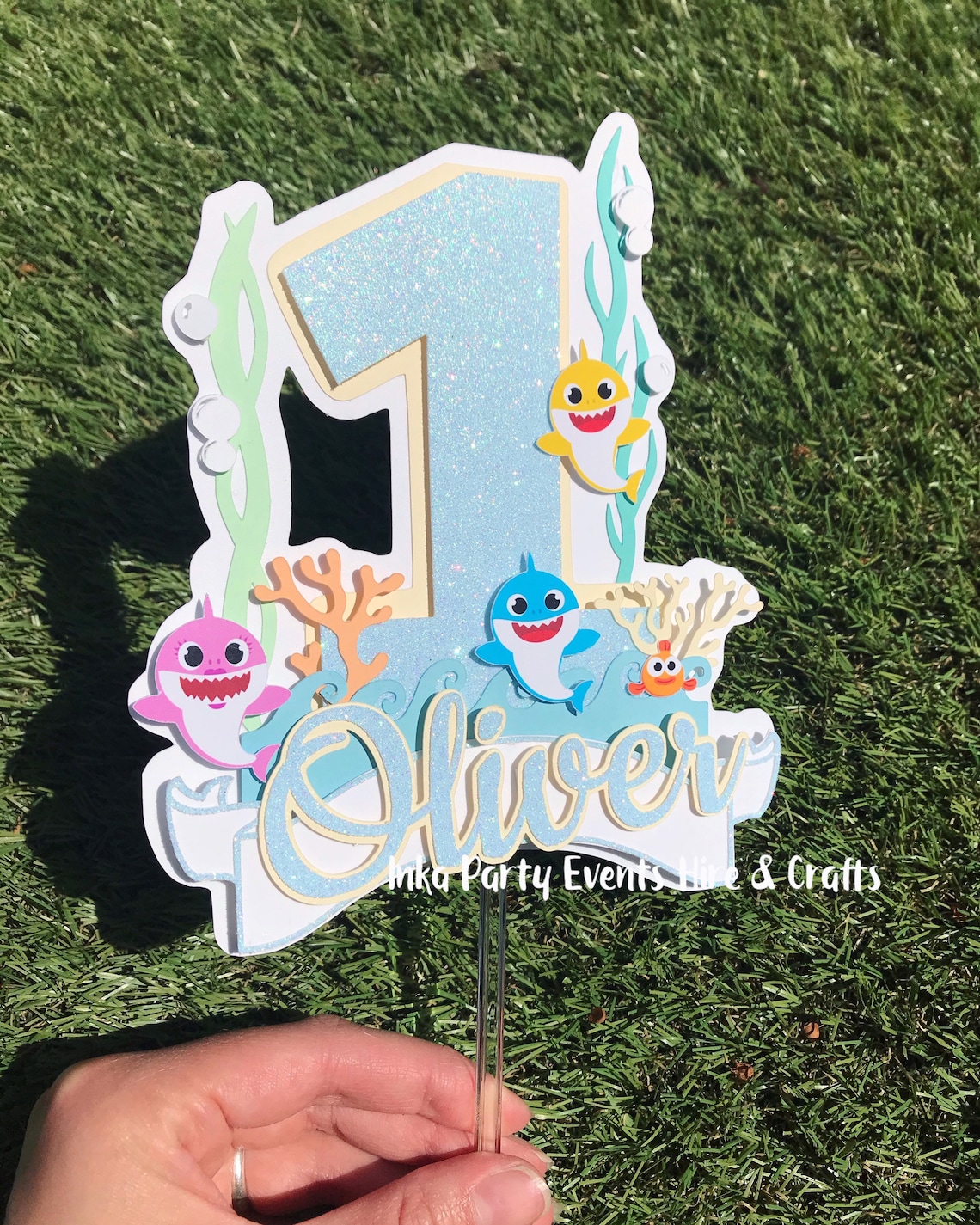 Baby shark cake topper baby shark party decorations first | Etsy