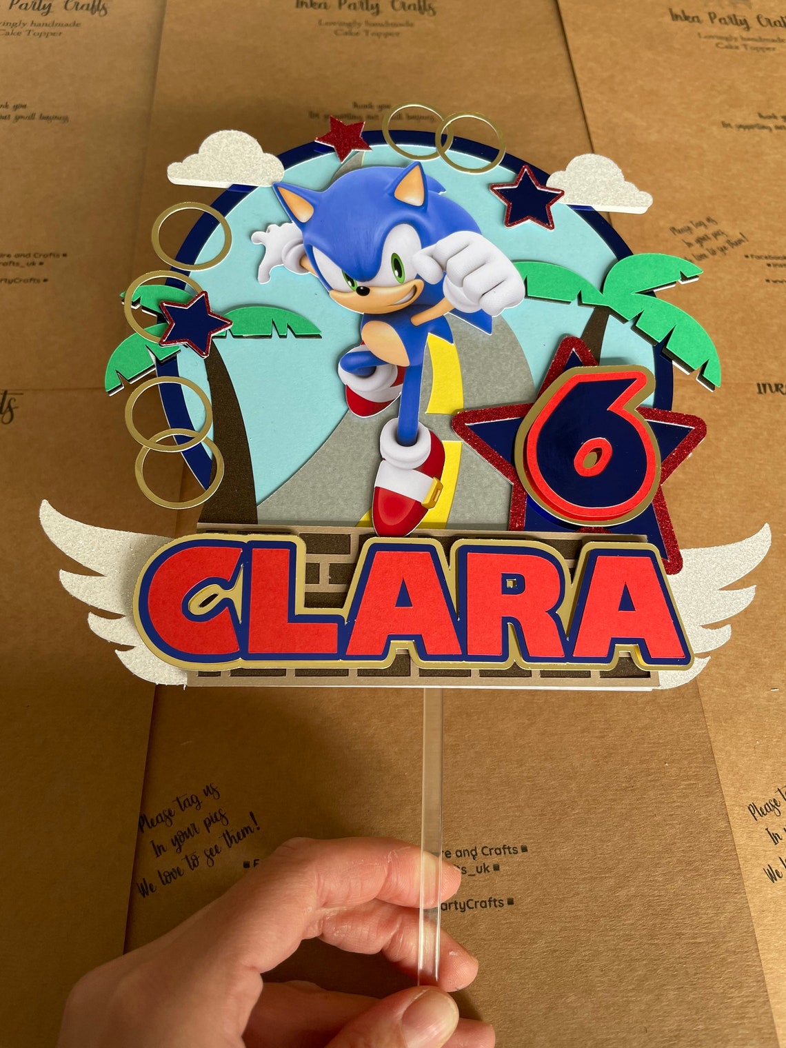 Sonic the Hedgehog Inspired Cake Topper | 3D Sonic Cake Topper | Sonic ...
