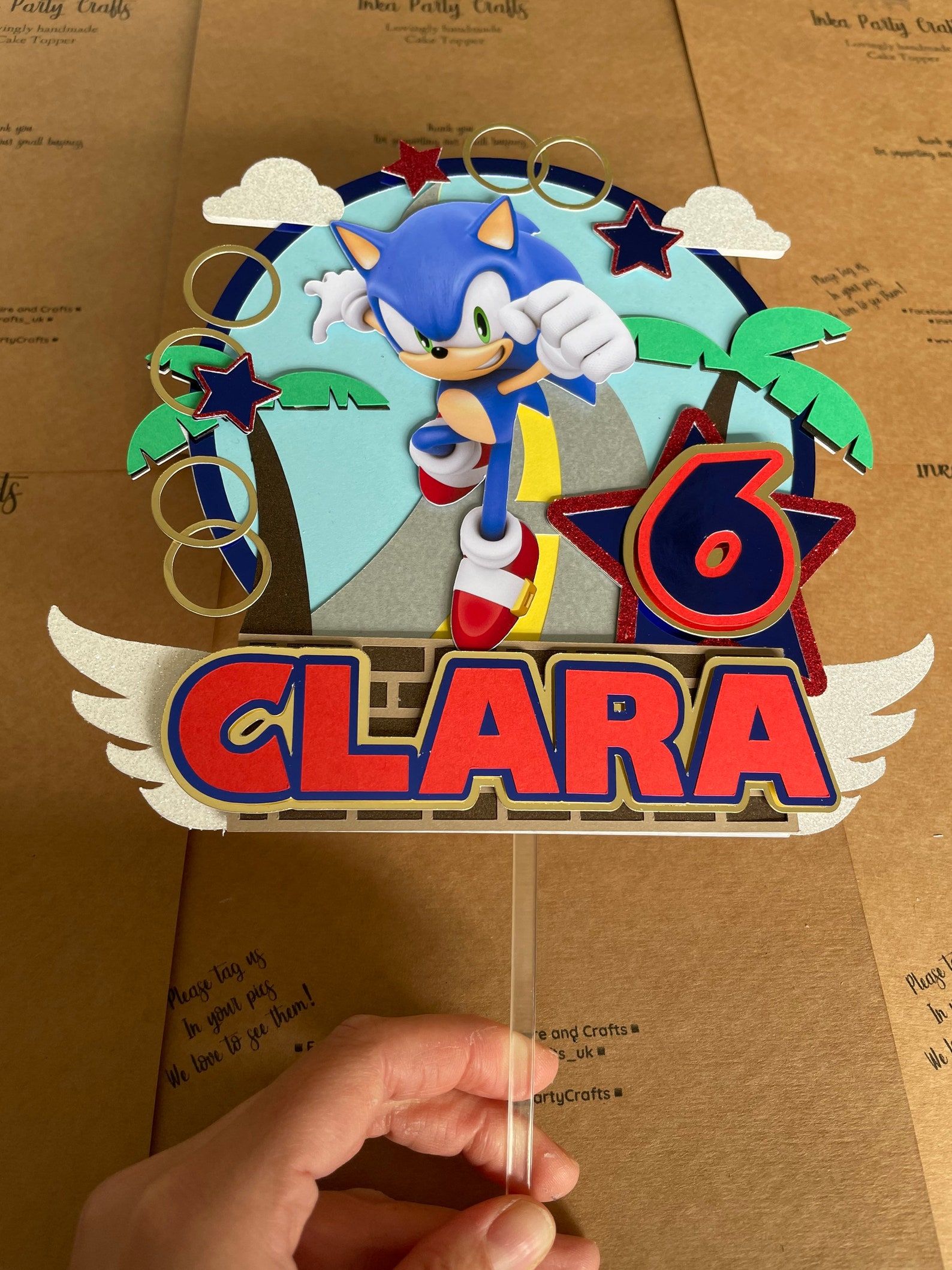 Sonic the Hedgehog Inspired Cake Topper 3D Sonic Cake Topper - Etsy UK