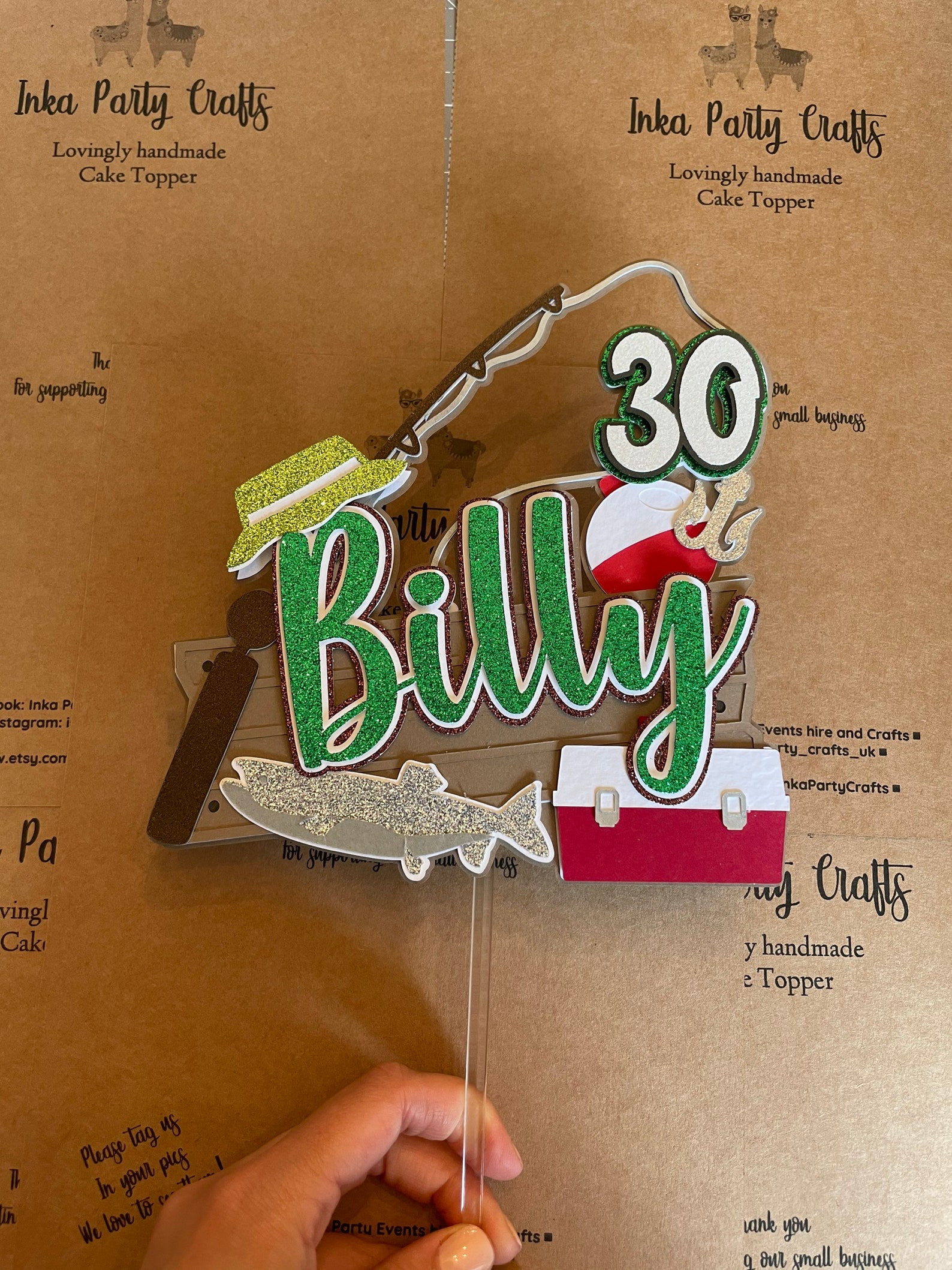 Fishing Inspired Cake Topper Handmade Personalised Cake - Etsy