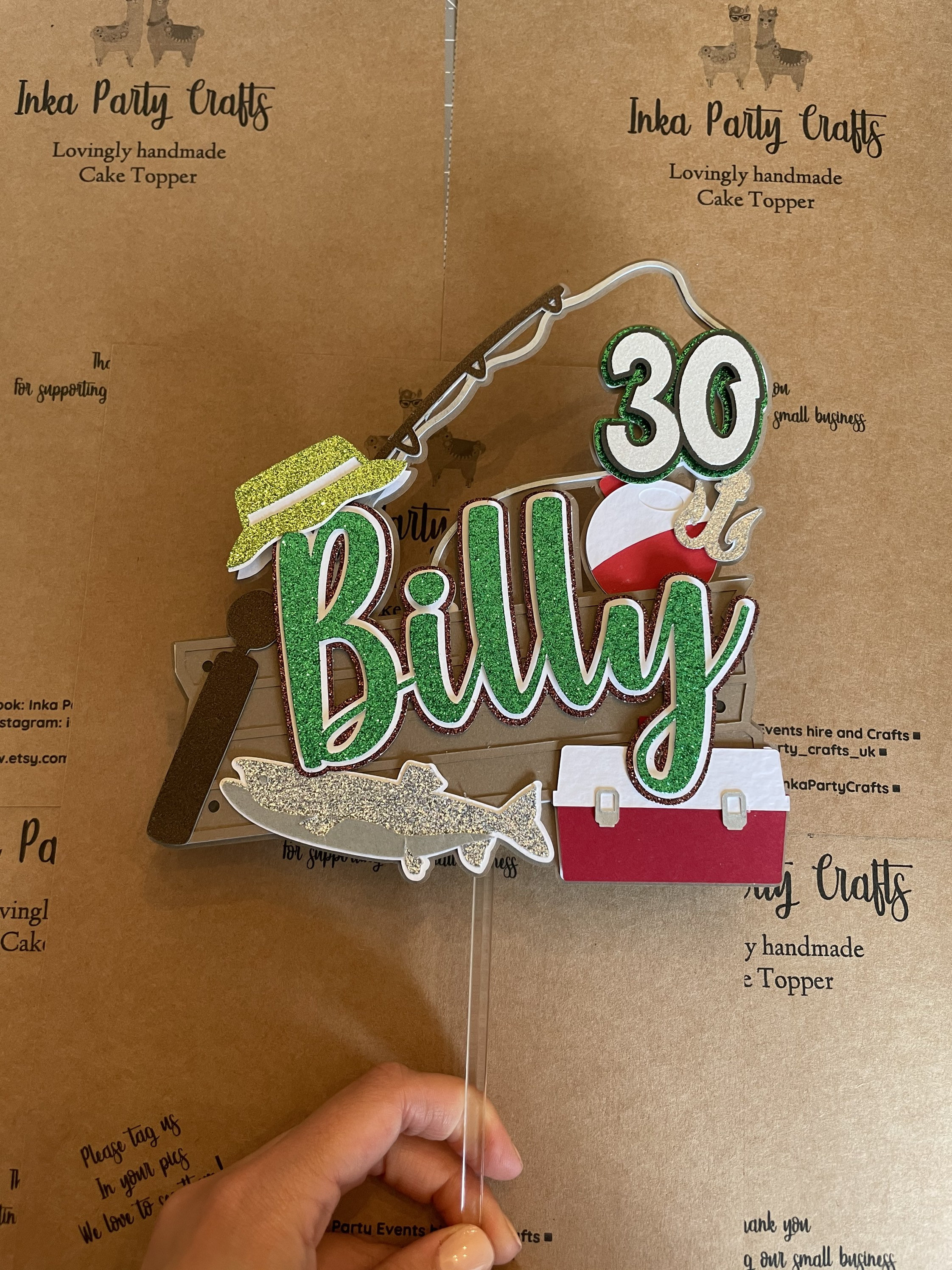 Fishing Inspired Cake Topper Handmade Personalised Cake - Etsy
