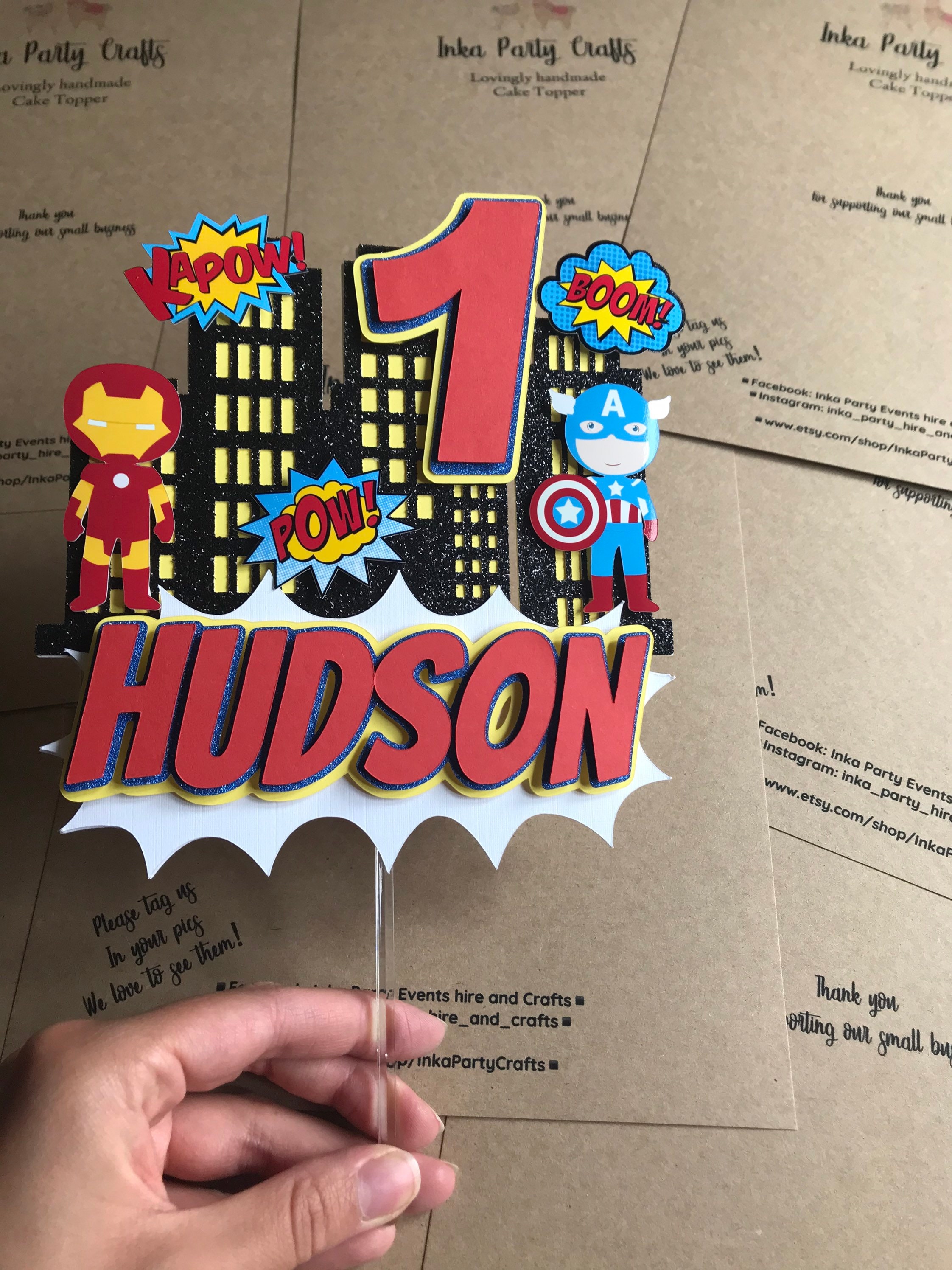 3D Super Heroes Cake Topper Avengers Personalised Handmade | Etsy UK