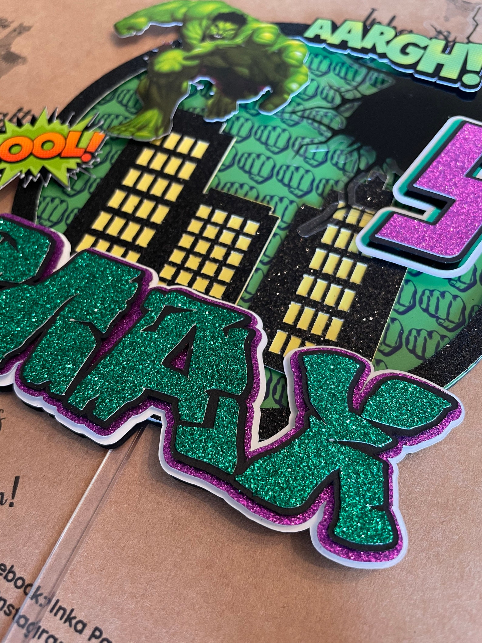 3D Incredible Hulk Cake Topper | Hulk Smash | Personalised Handmade ...