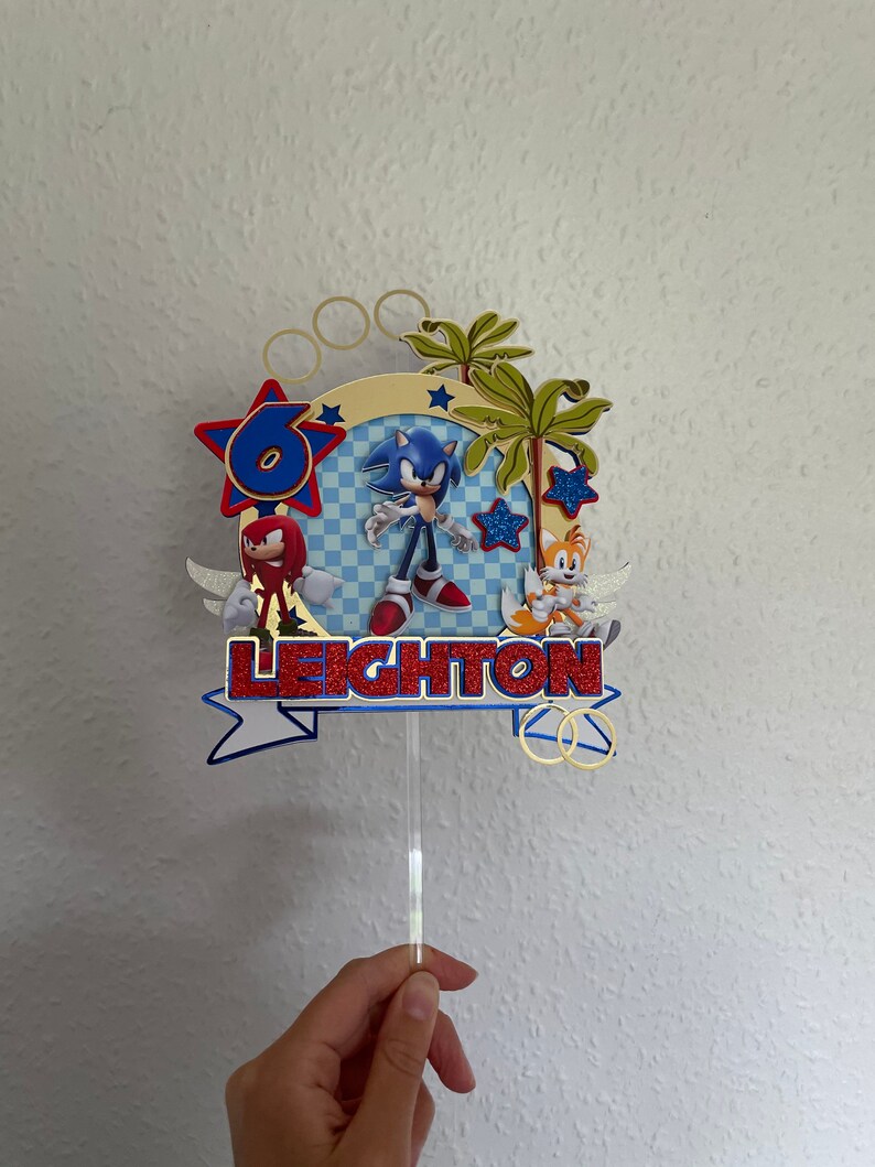 Sonic Hedgehog Inspired Cake Topper | 3D Sonic Cake Topper | Sonic ...