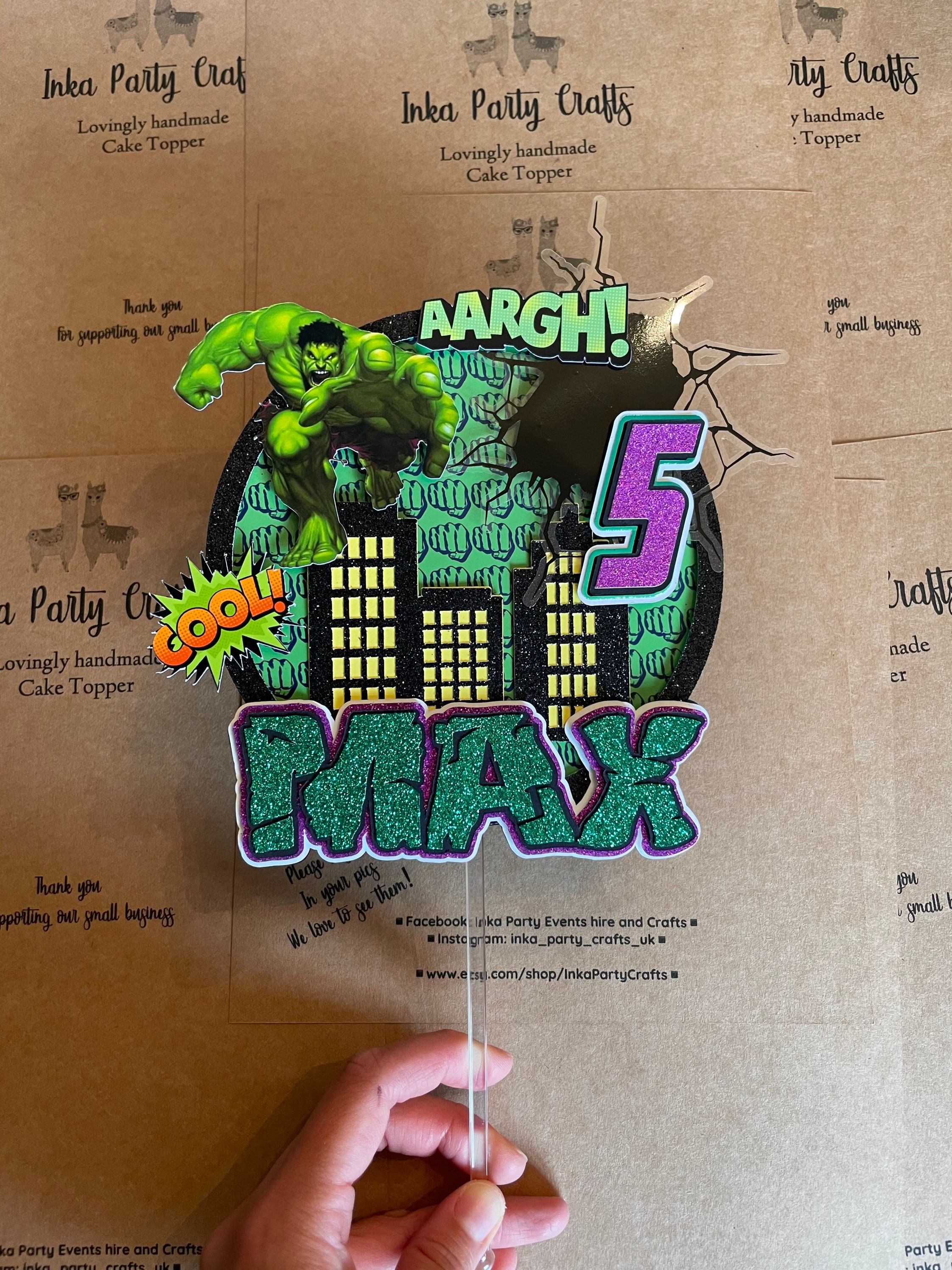 3D Incredible Hulk Cake topper Hulk Smash Personalised | Etsy