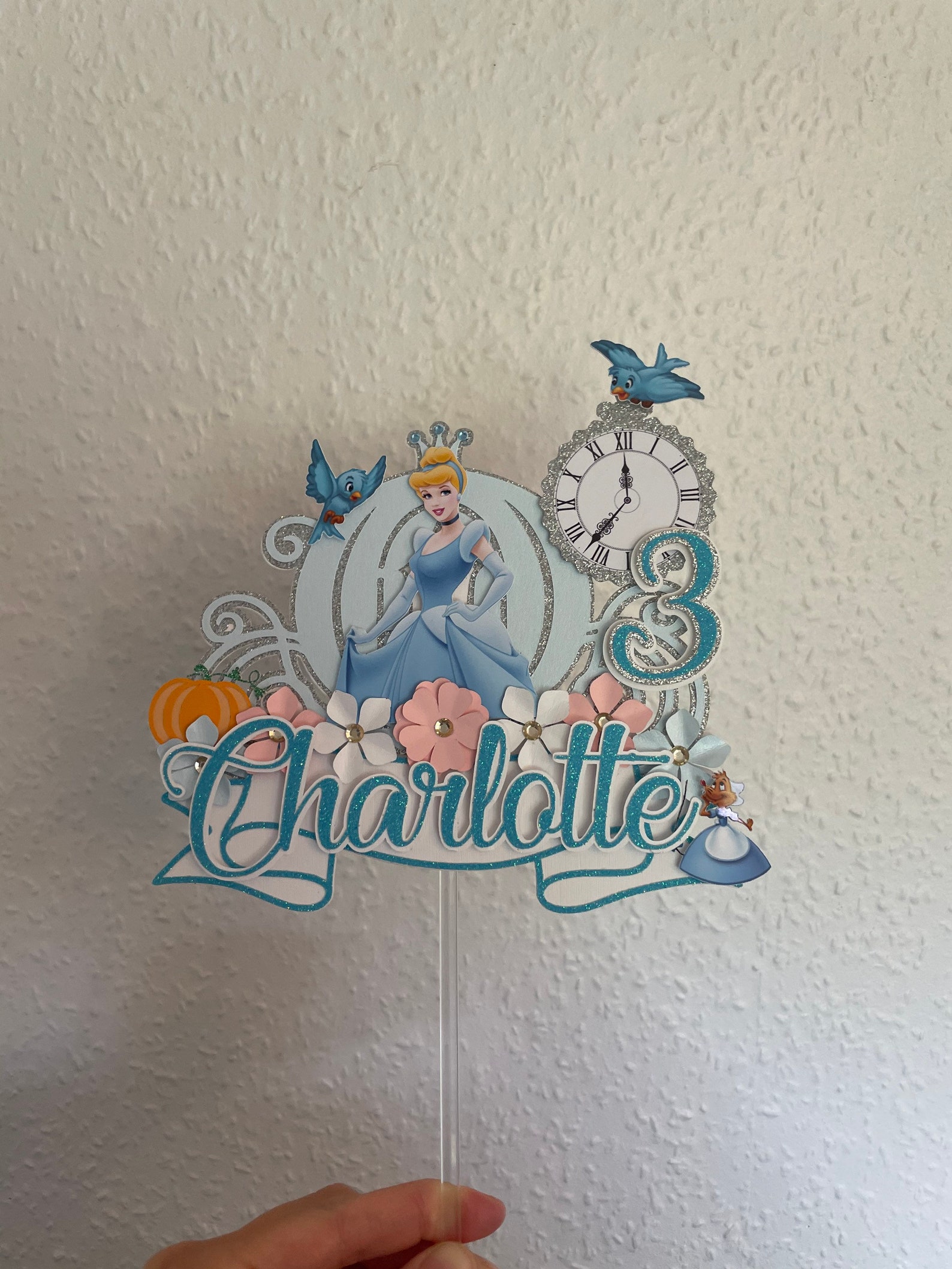 Cinderella Princess Inspired Cake Topper Cinderella - Etsy