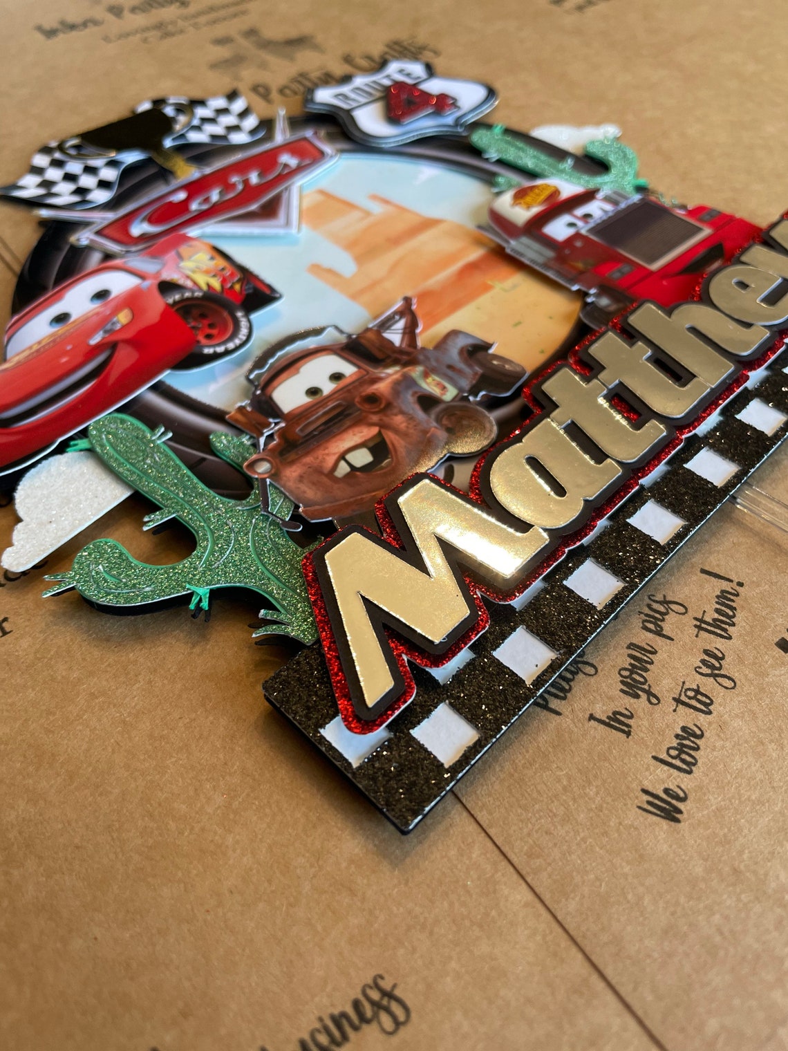 Cars Inspired Cake Topper Cars Movie Handmade Cake Topper - Etsy