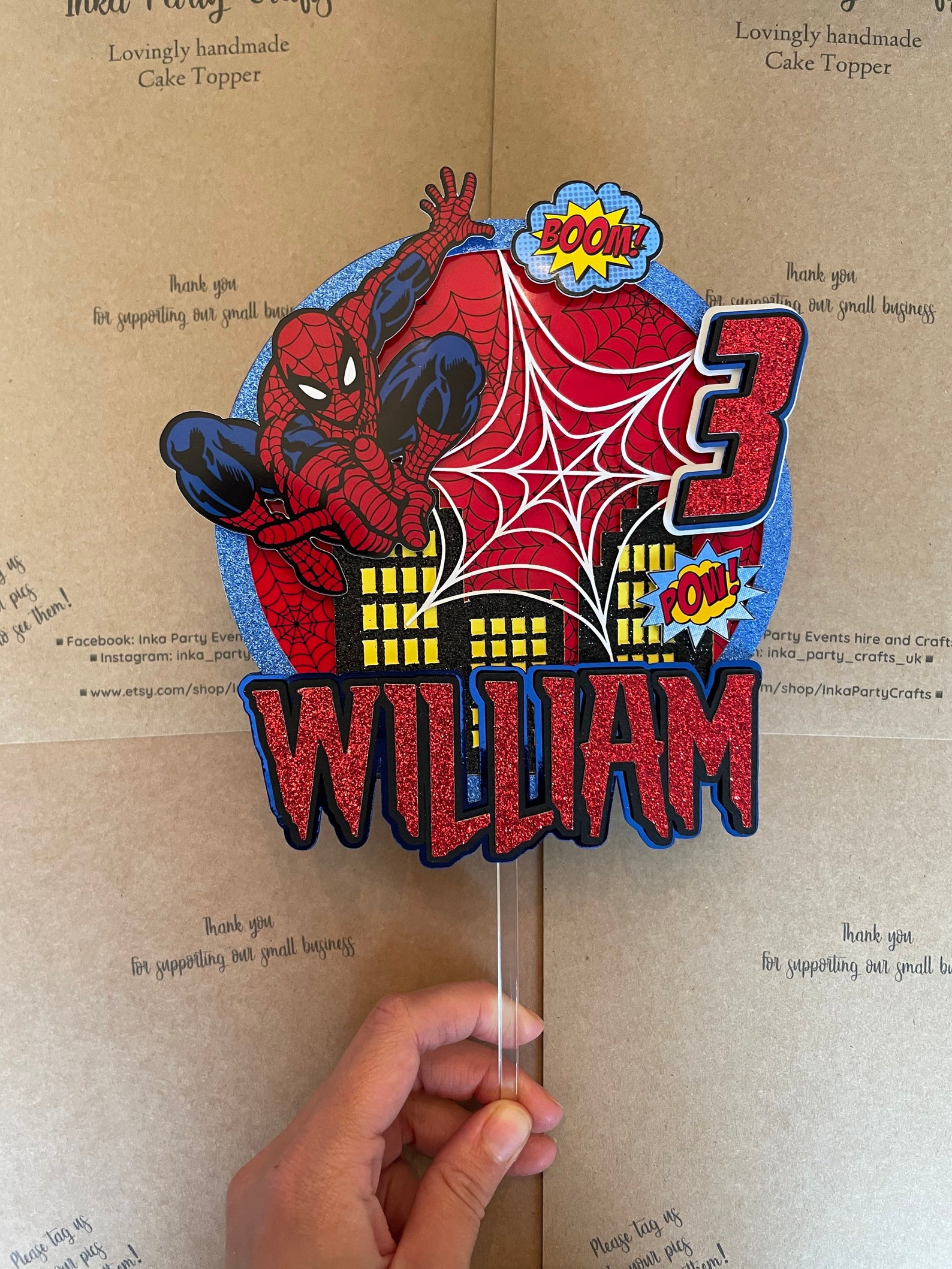 3D Spider Man Cake topper Spider-Man Personalised | Etsy