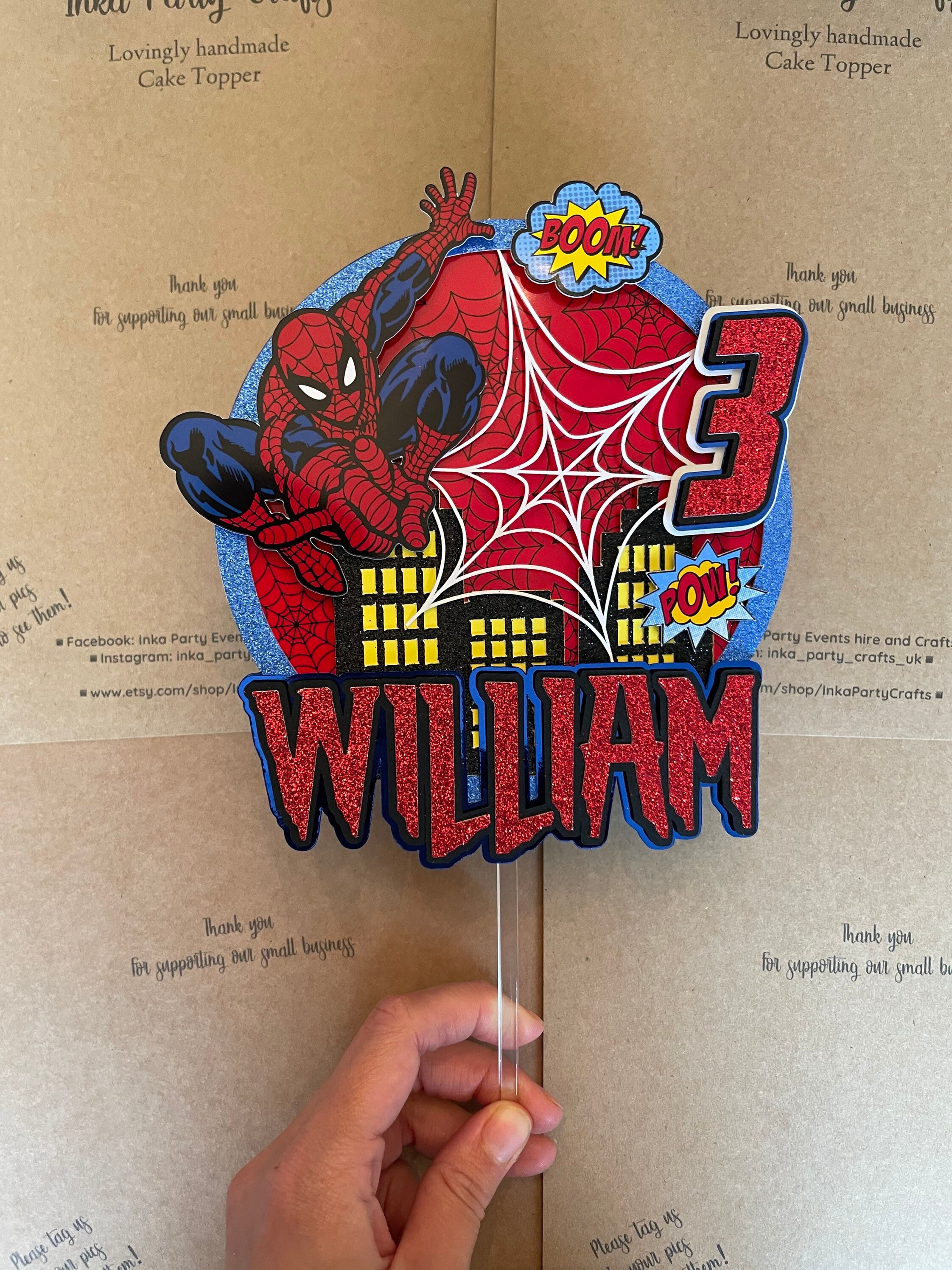 3D Spider Man Cake topper Spider-Man Personalised | Etsy