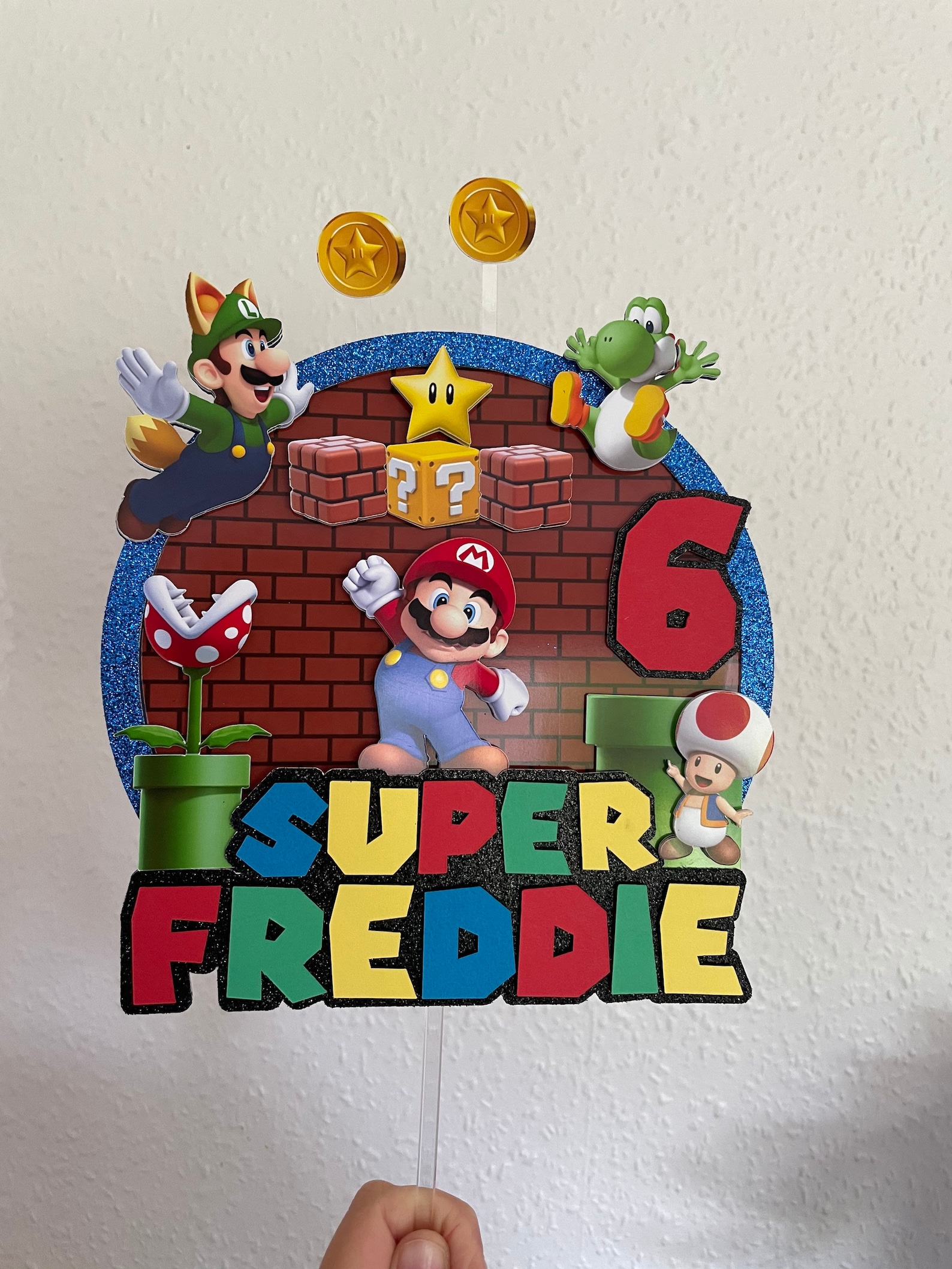 Super Mario Bros Cake Topper Handmade Mario Bros Cake Topper - Etsy