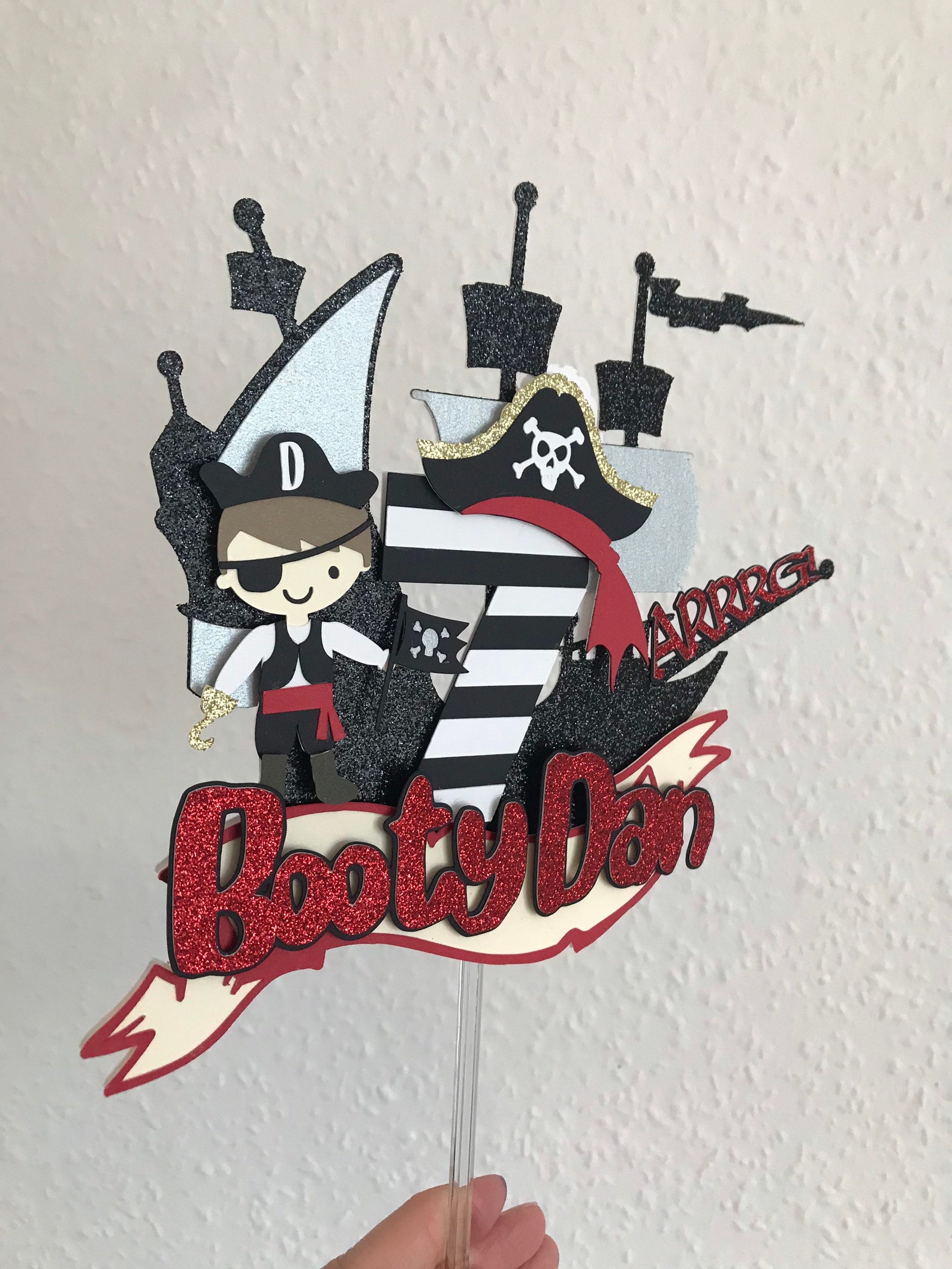 Pirate cake topper Pirate theme cake decor Personalised | Etsy