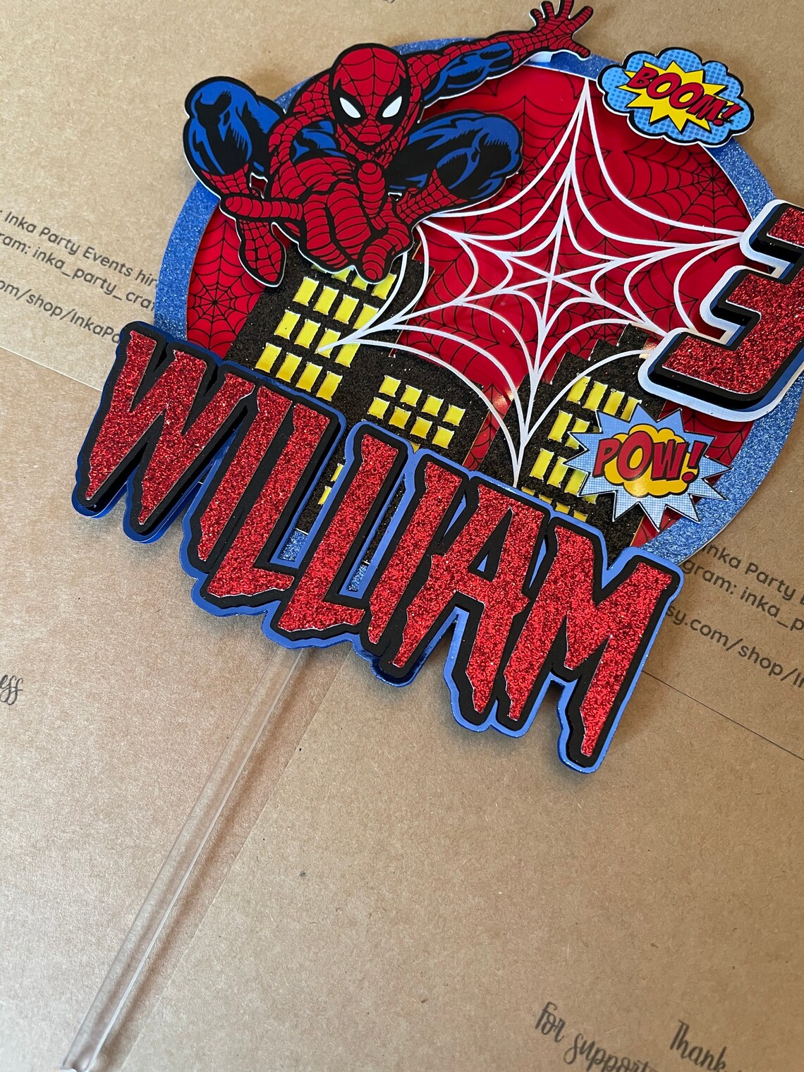 3D Spider Man Cake topper Spider-Man Personalised | Etsy