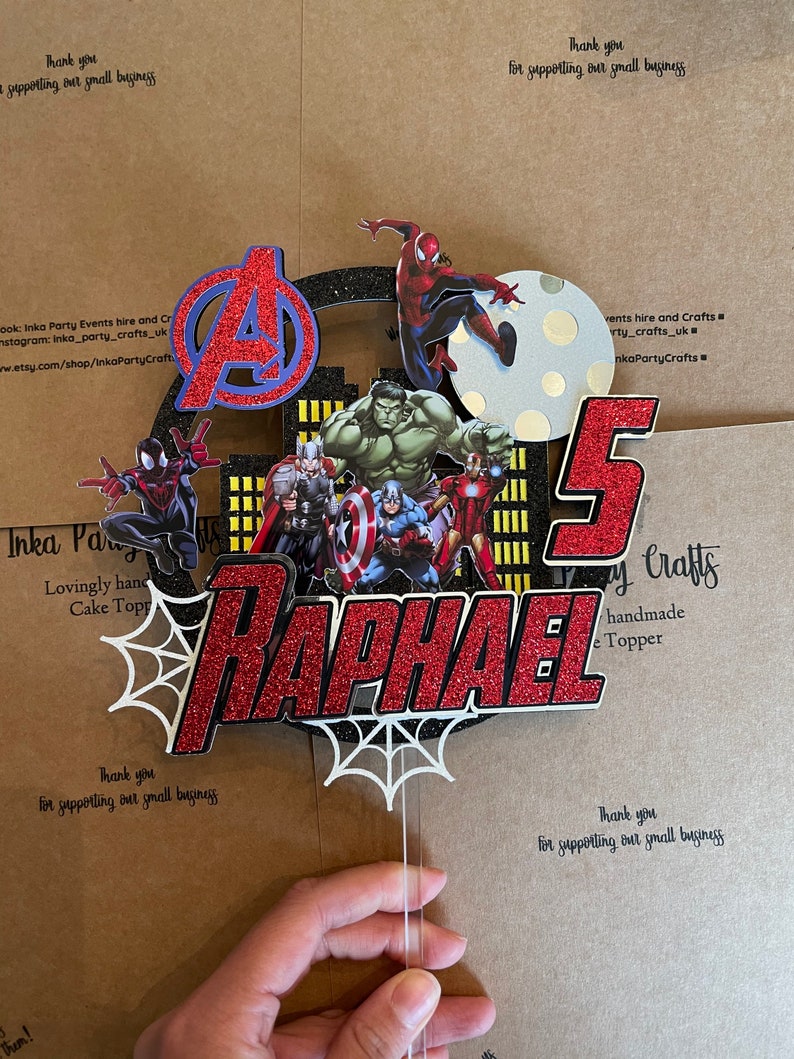 3D Super Heroes Cake topper Avengers Personalised Handmade | Etsy